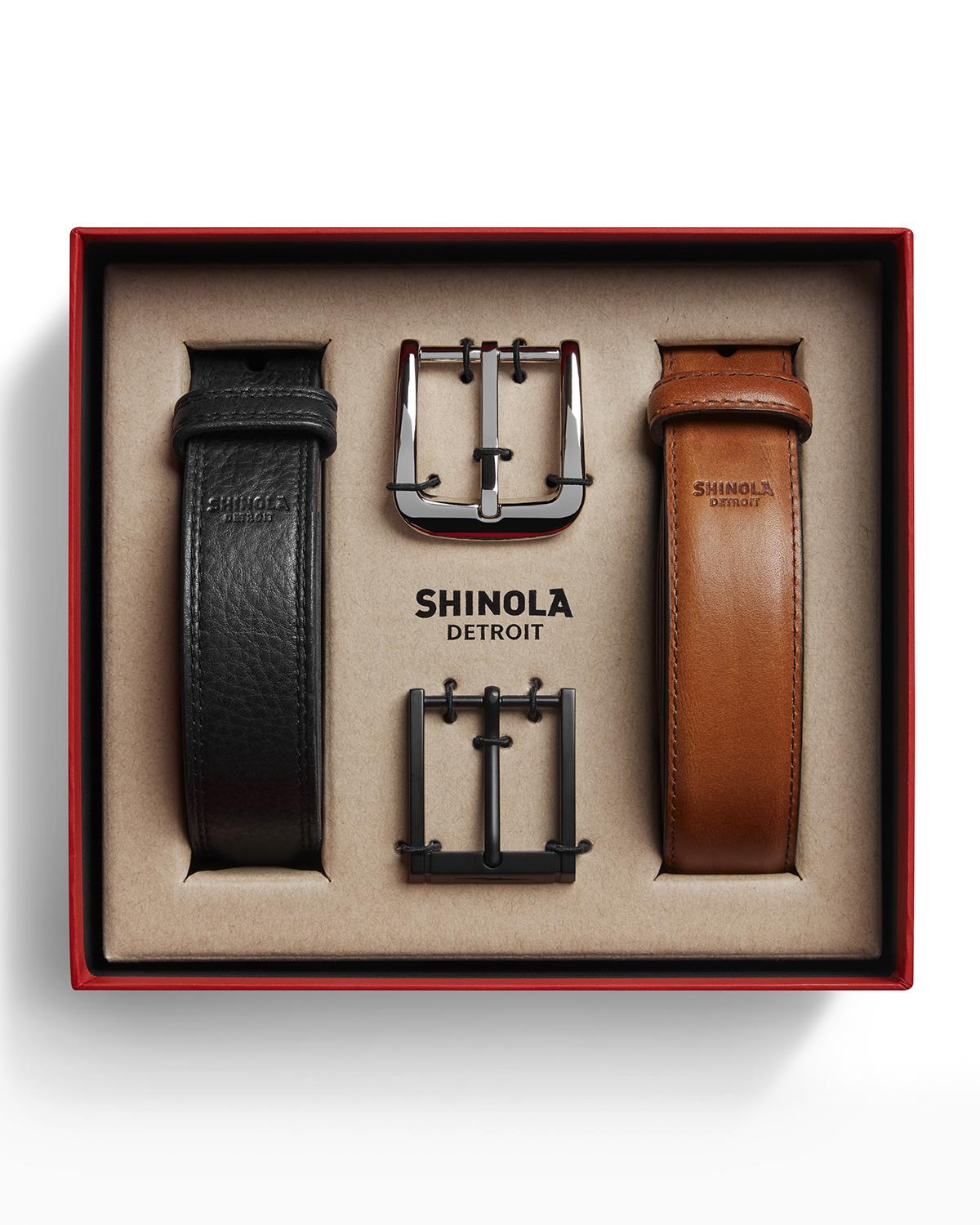 Shinola Men's Leather Belt Boxed Gift Set | Neiman Marcus