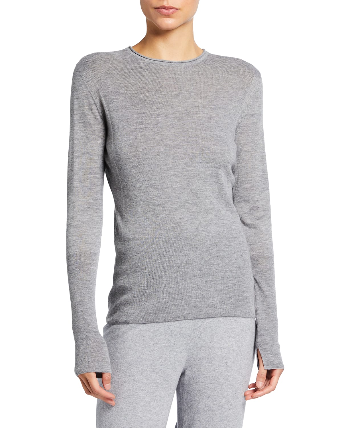 Heather Ribbed Cashmere Sweater | Neiman Marcus