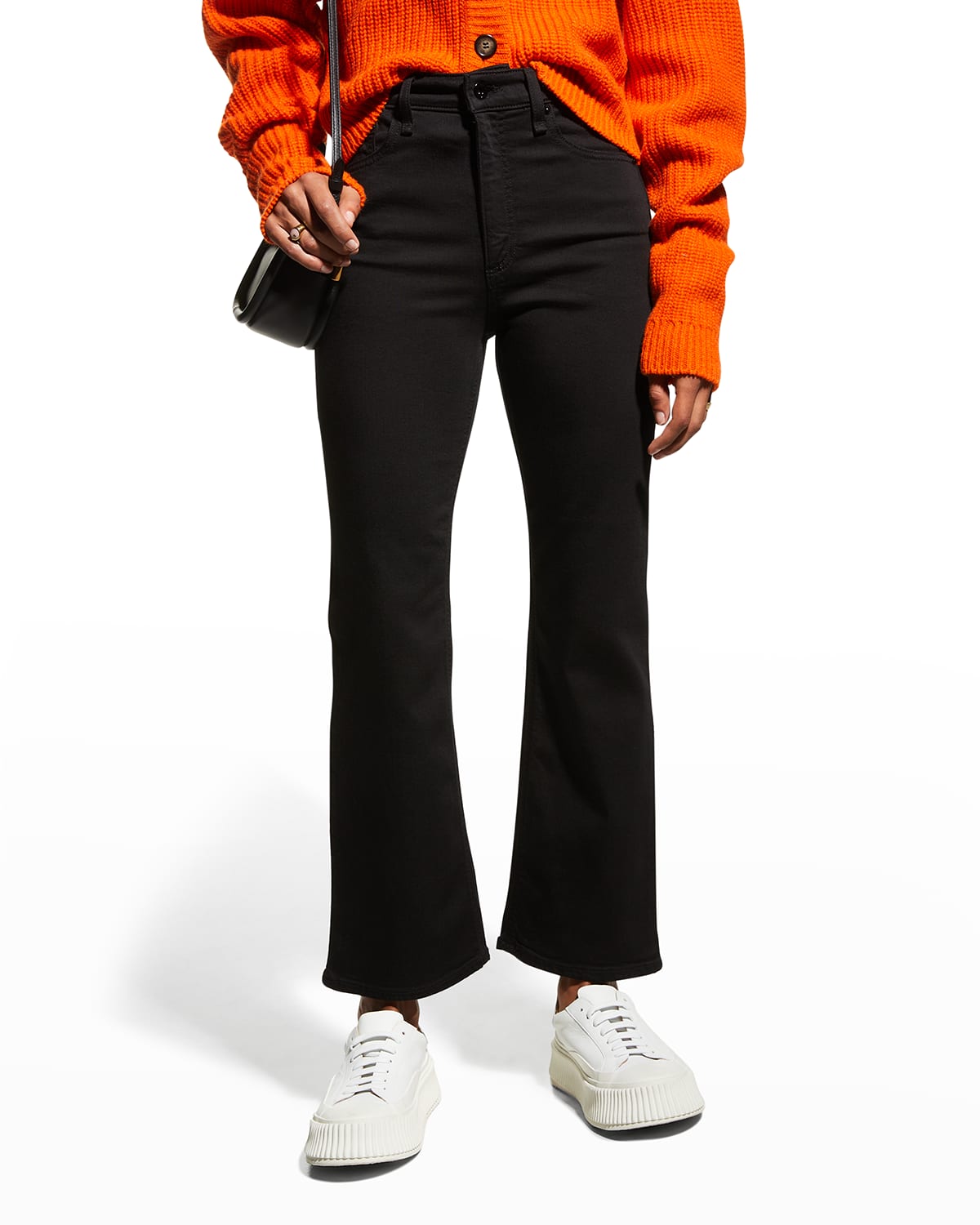 Hudson Holly High-Rise Cropped Flare Jeans | Neiman Marcus