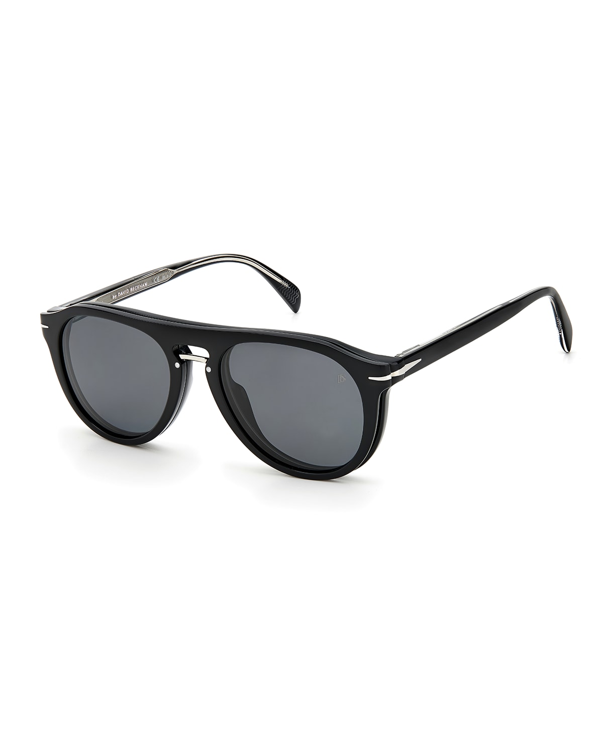 David Beckham Clip-on Acetate Aviator Sunglasses In Black | ModeSens