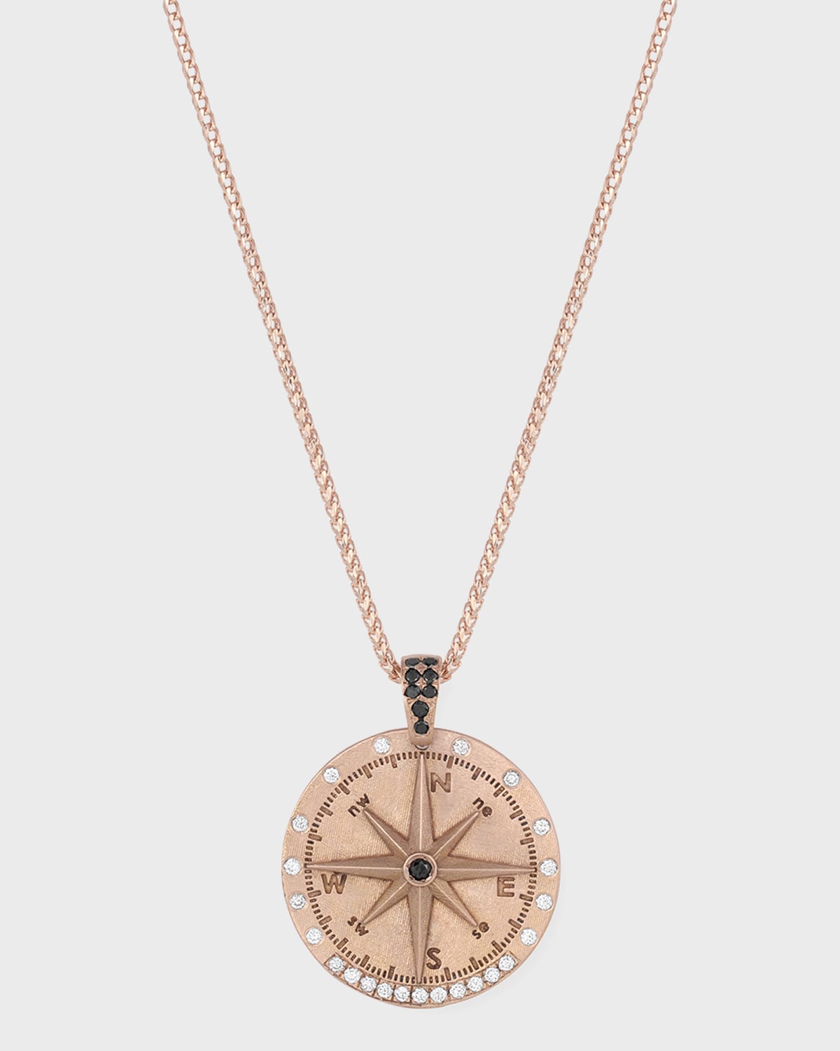 Monica Rich Kosann 18K Gold Diamond Compass Charm Necklace | Neiman Marcus