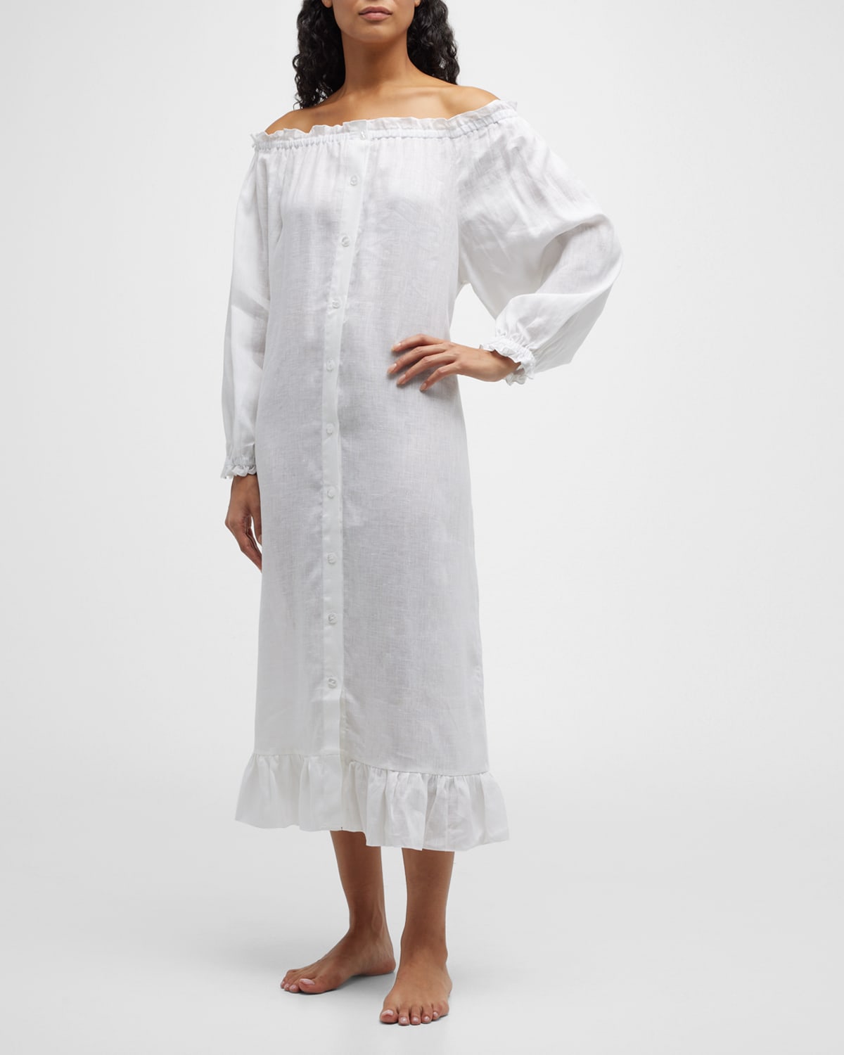 Fitted Linen Dress | Neiman Marcus