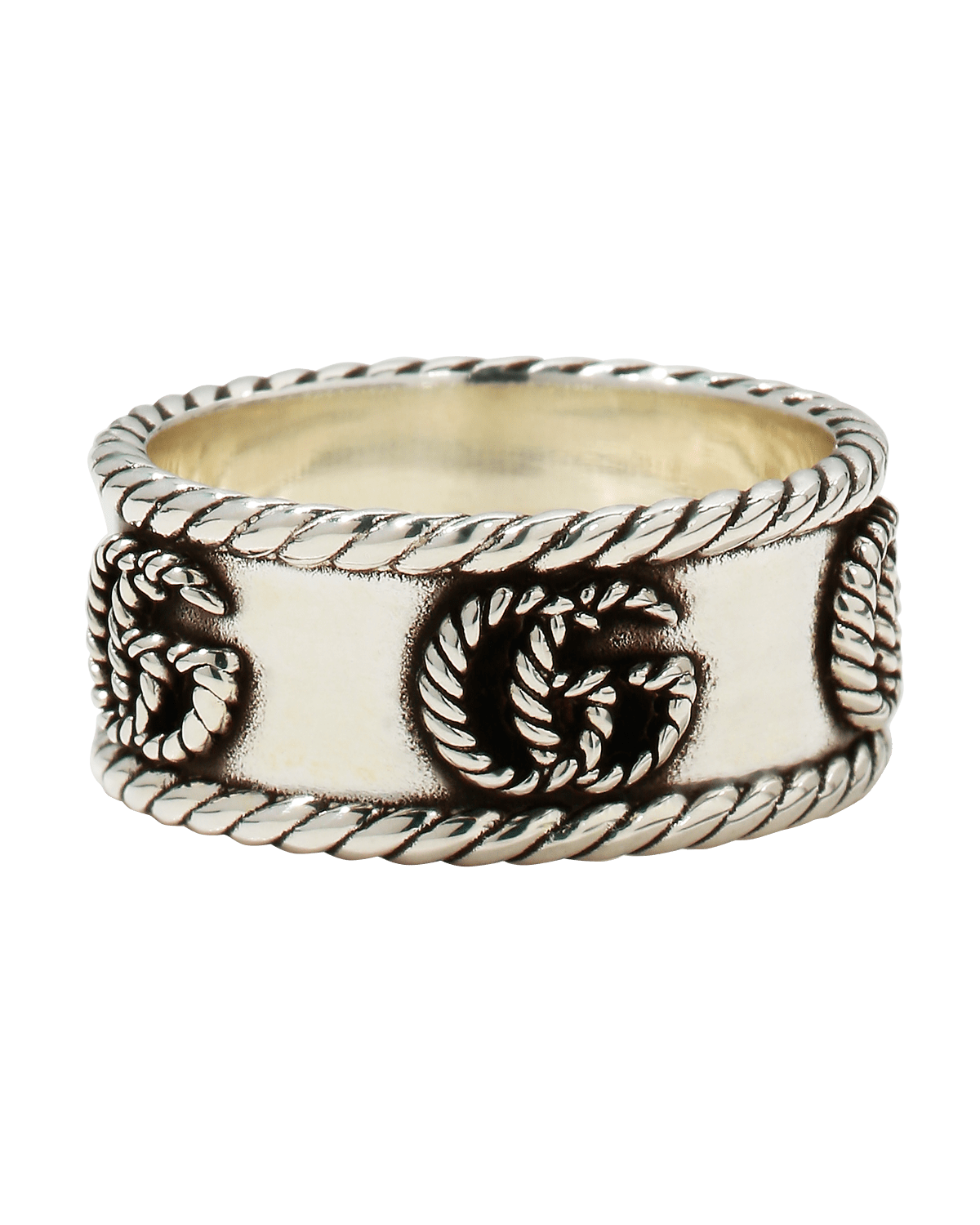 Gucci Men's Interlocking G Sterling Silver Ring | Neiman Marcus