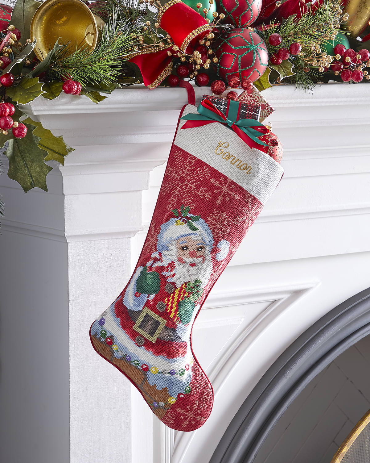Jonathan Adler Peace Beaded Holiday Stocking | Neiman Marcus