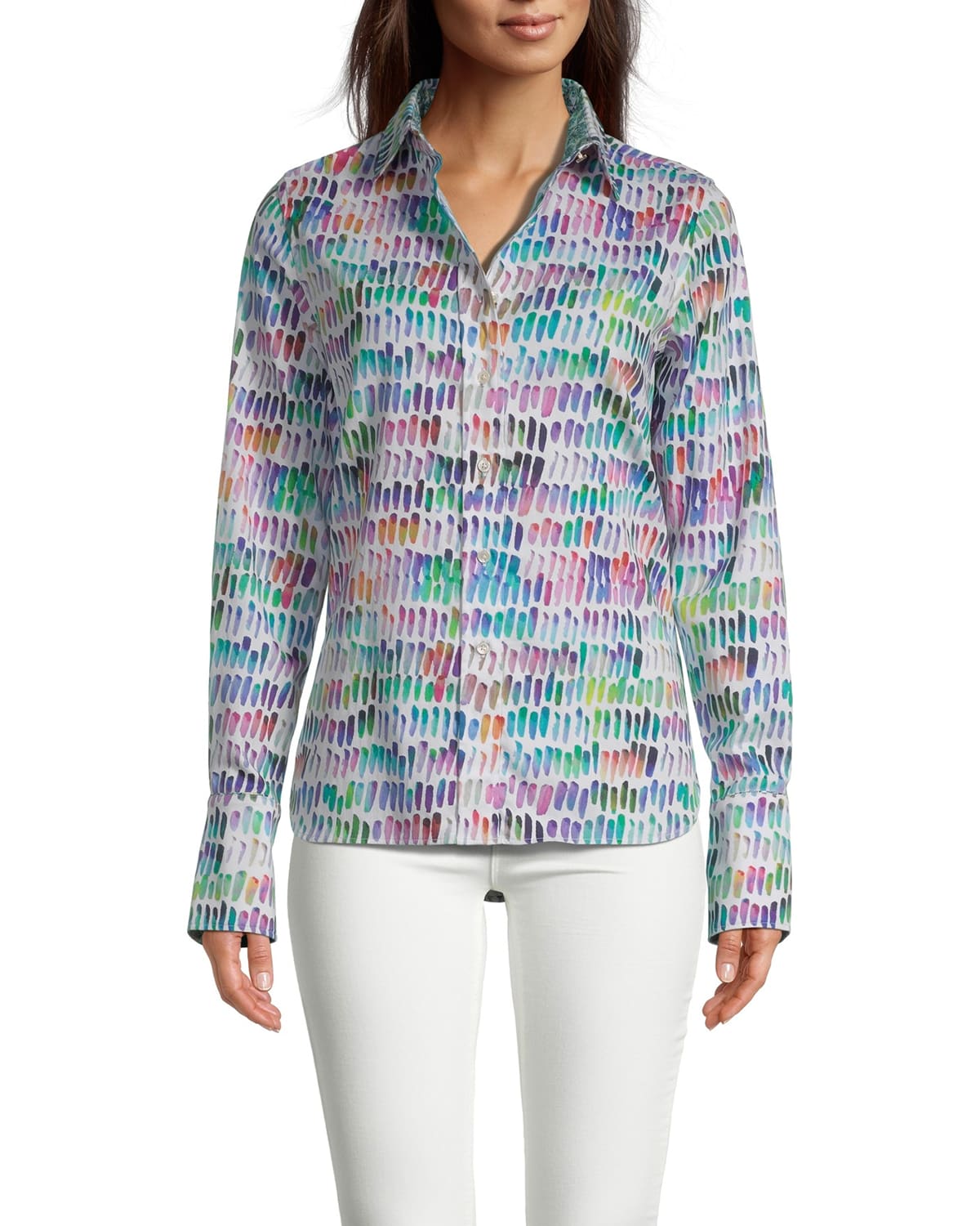 Robert Graham Priscilla Leopard Print Button-Down Shirt | Neiman Marcus