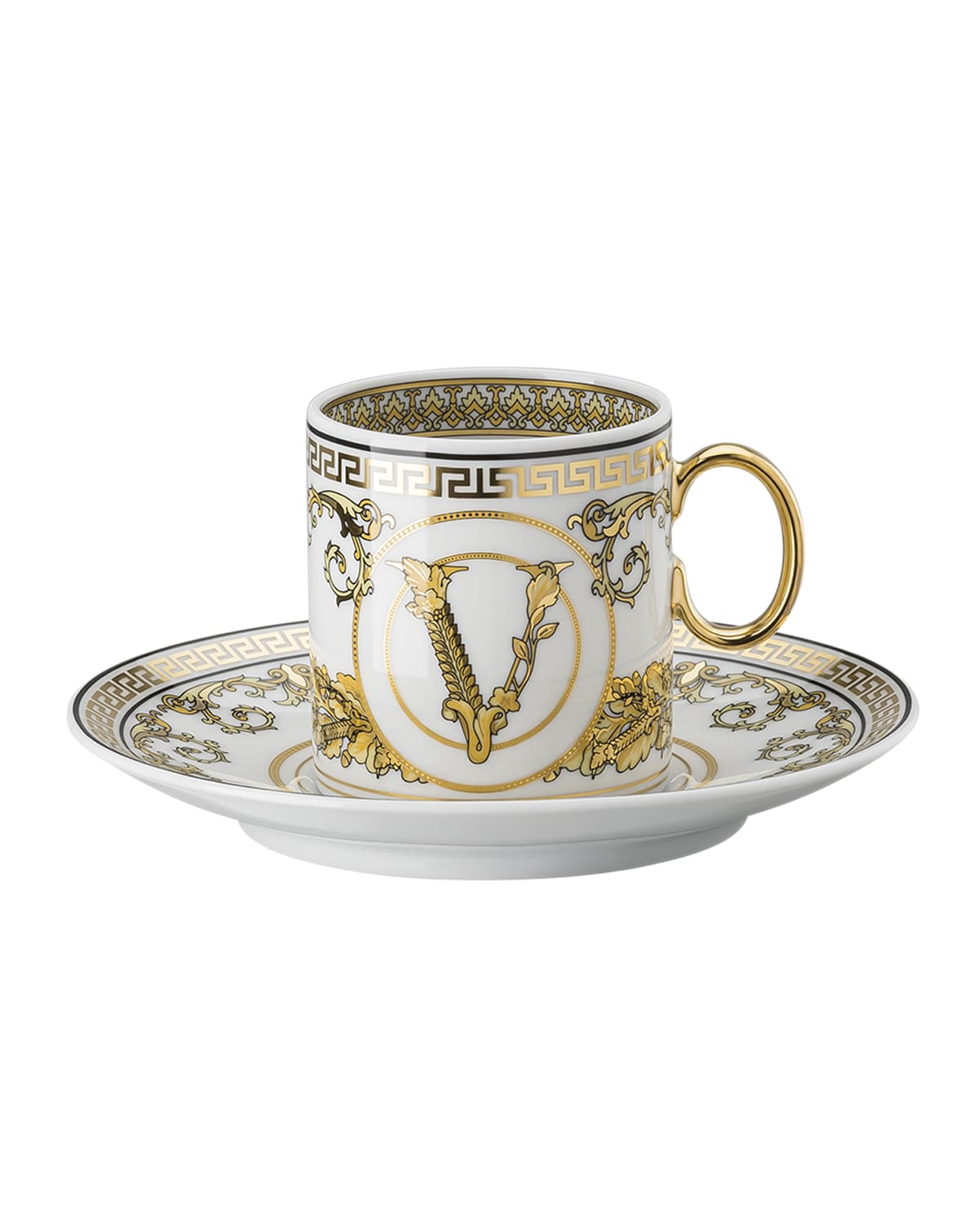 Versace Virtus Gala White Ad Cup & Saucer | ModeSens