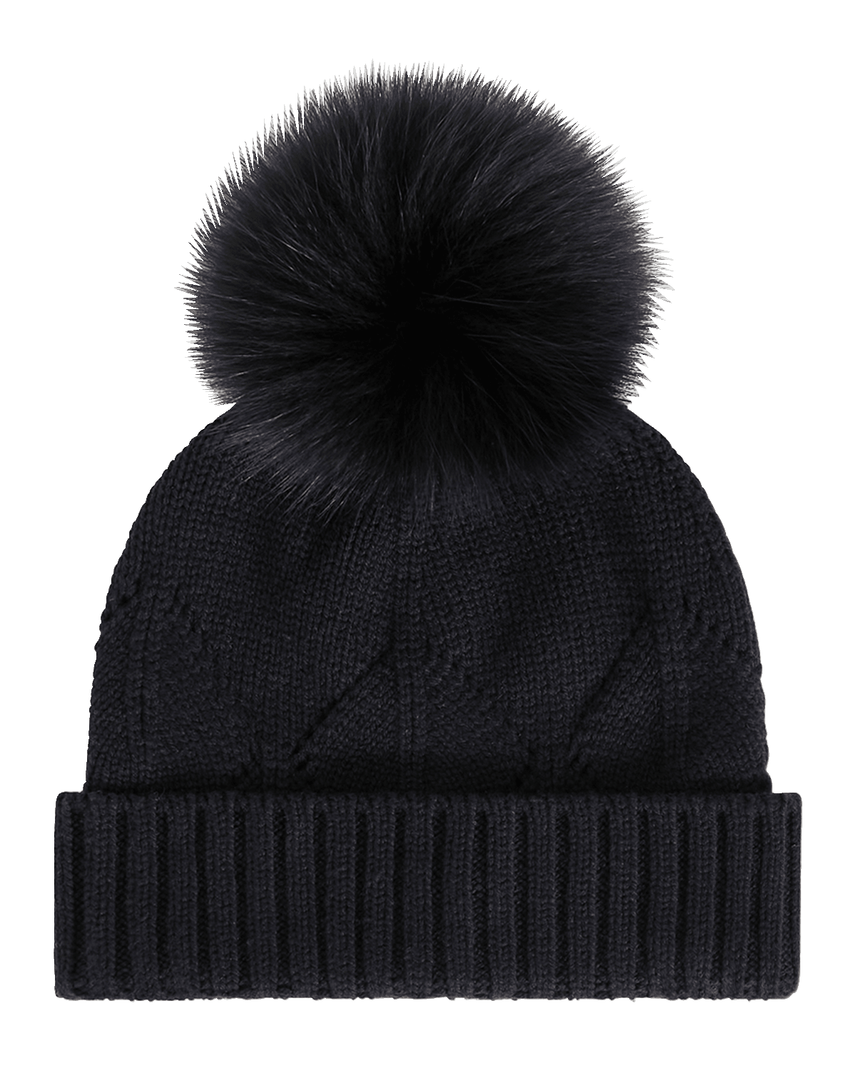 Adrienne Landau Metallic Beanie W/ Faux Fur Pom | Neiman Marcus