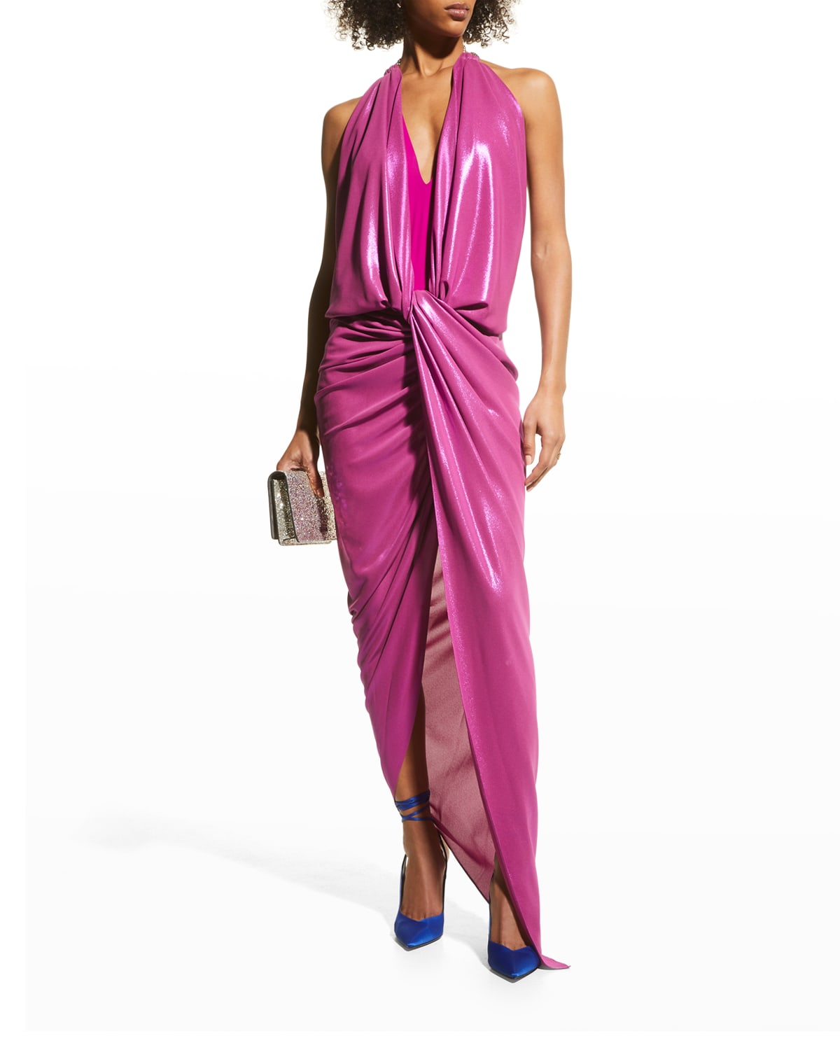 Halter Metallic Dress | Neiman Marcus