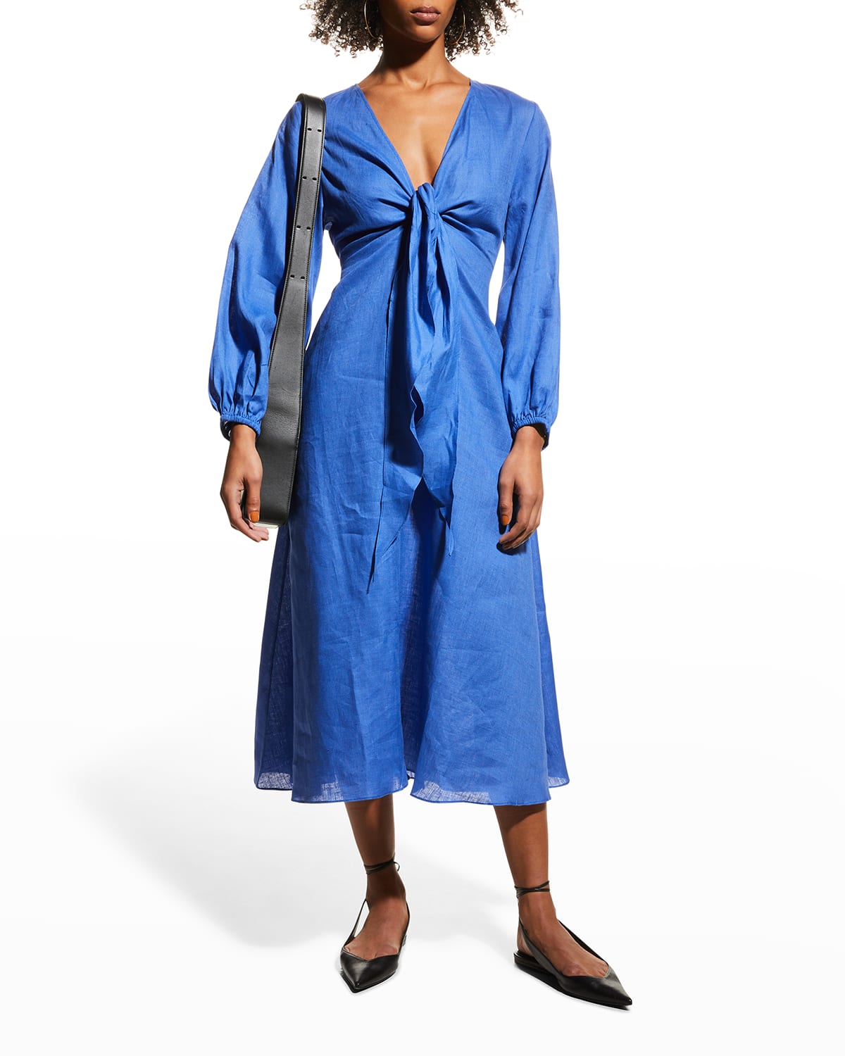 Fitted Linen Dress | Neiman Marcus