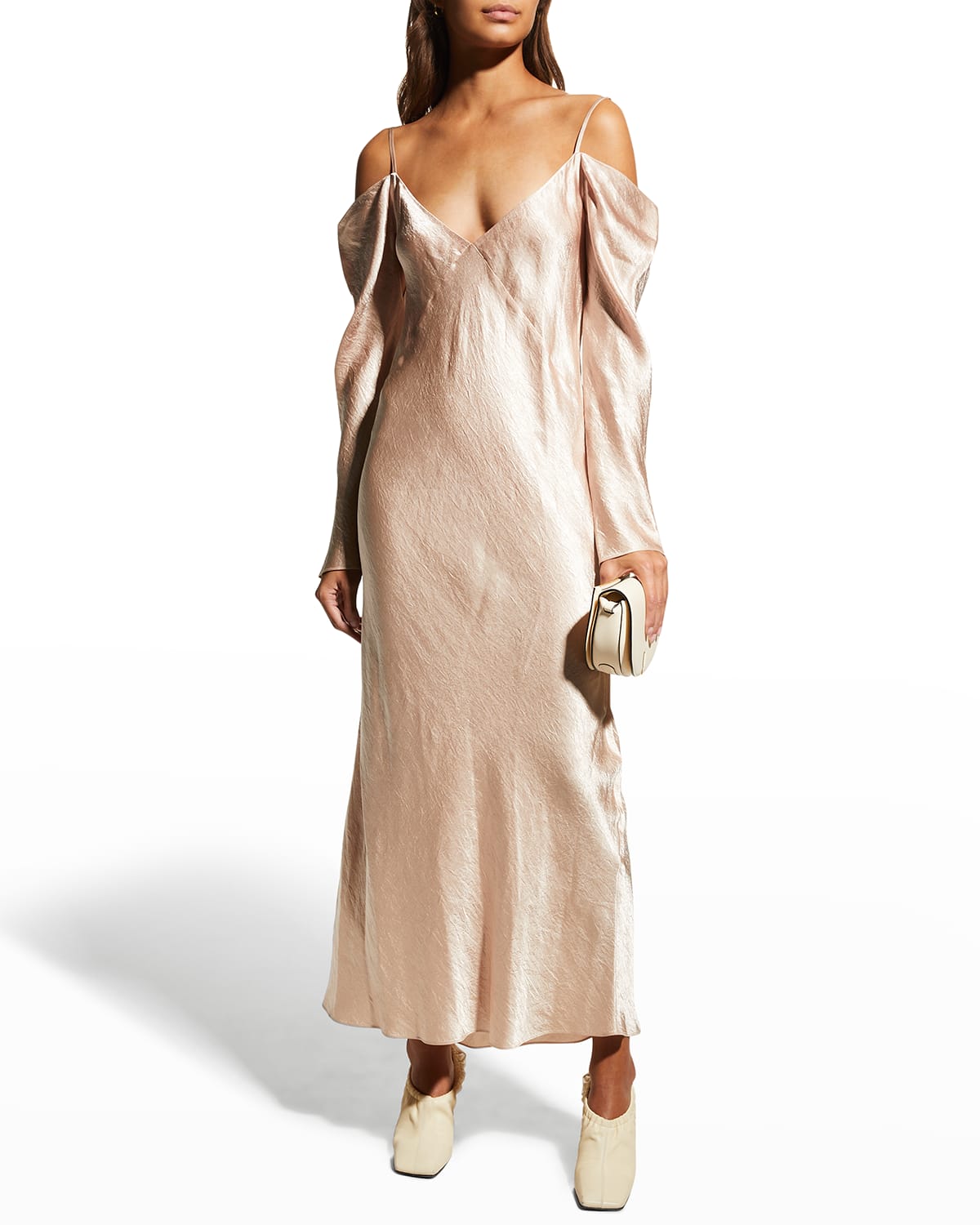 Long Sleeve Draped Dress | Neiman Marcus