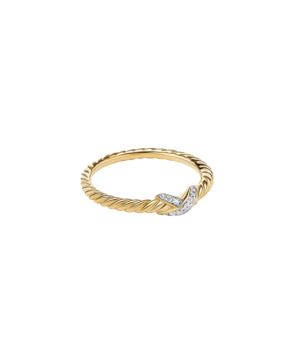 David Yurman Cable Collectibles Stack Ring with Diamonds in 18K Gold ...