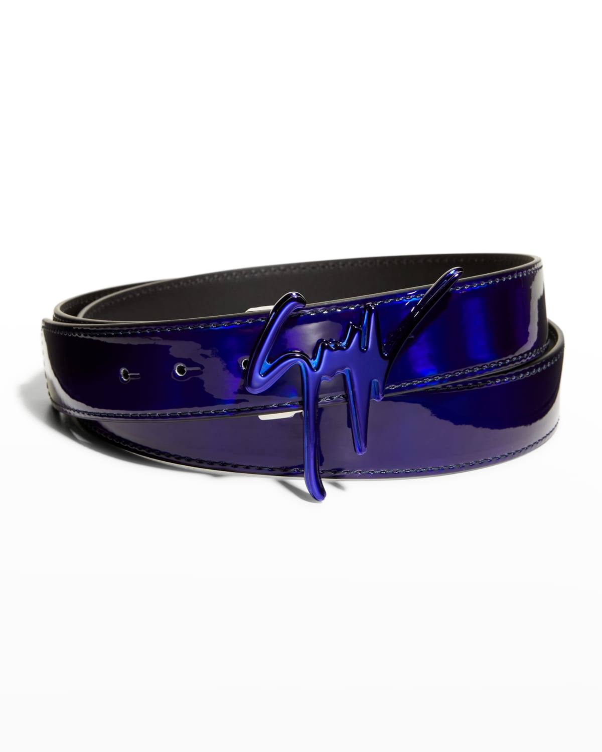 Blue Leather Belt | Neiman Marcus