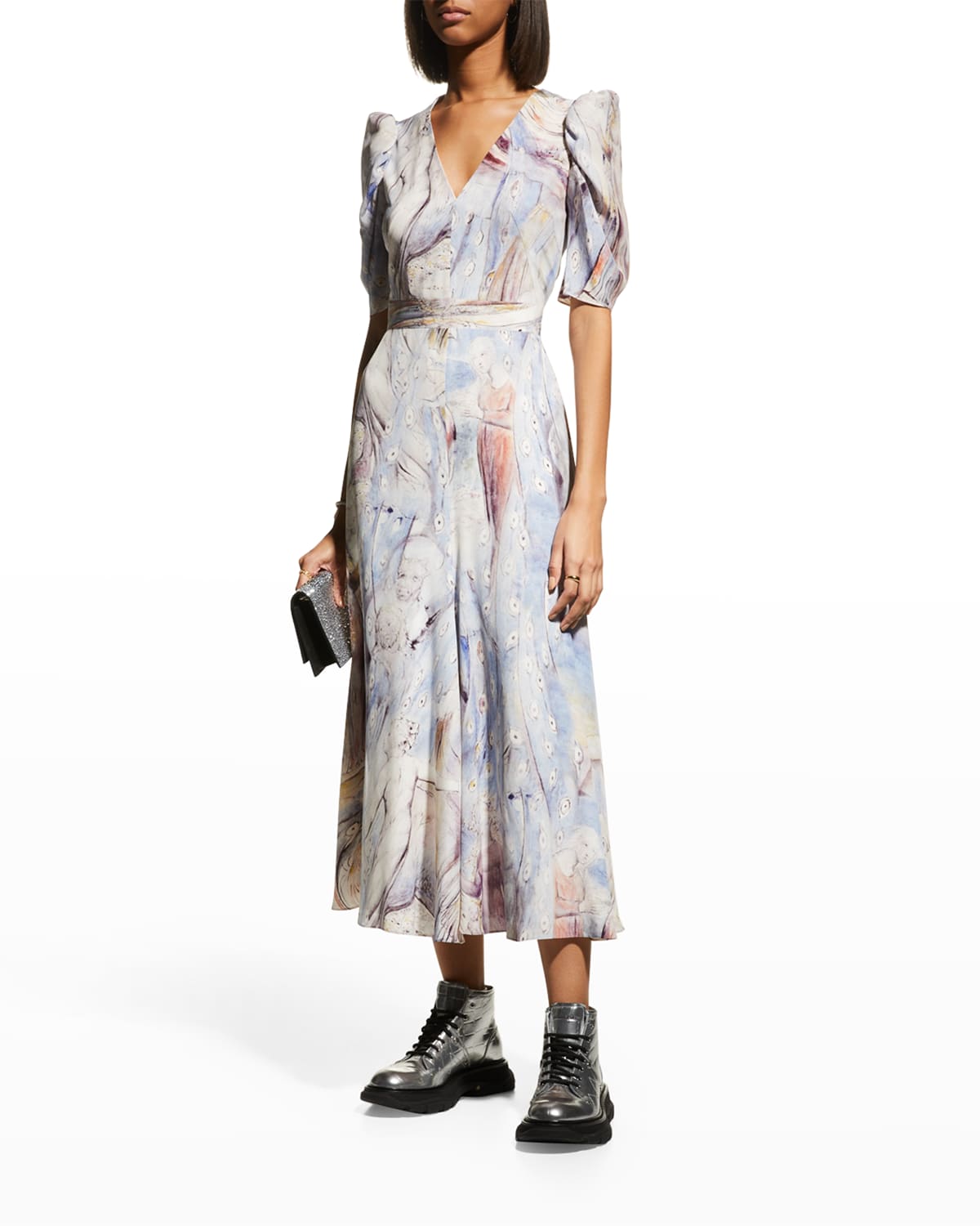 Silk Midi Dress Neiman Marcus