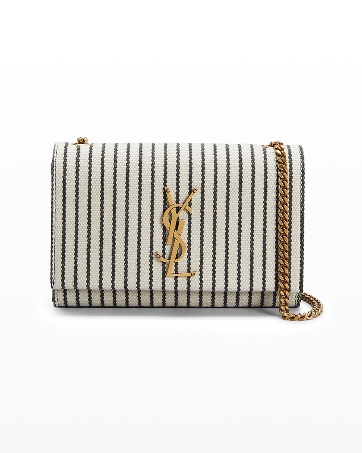 Saint Laurent Kate Small YSL Striped Canvas Shoulder Bag