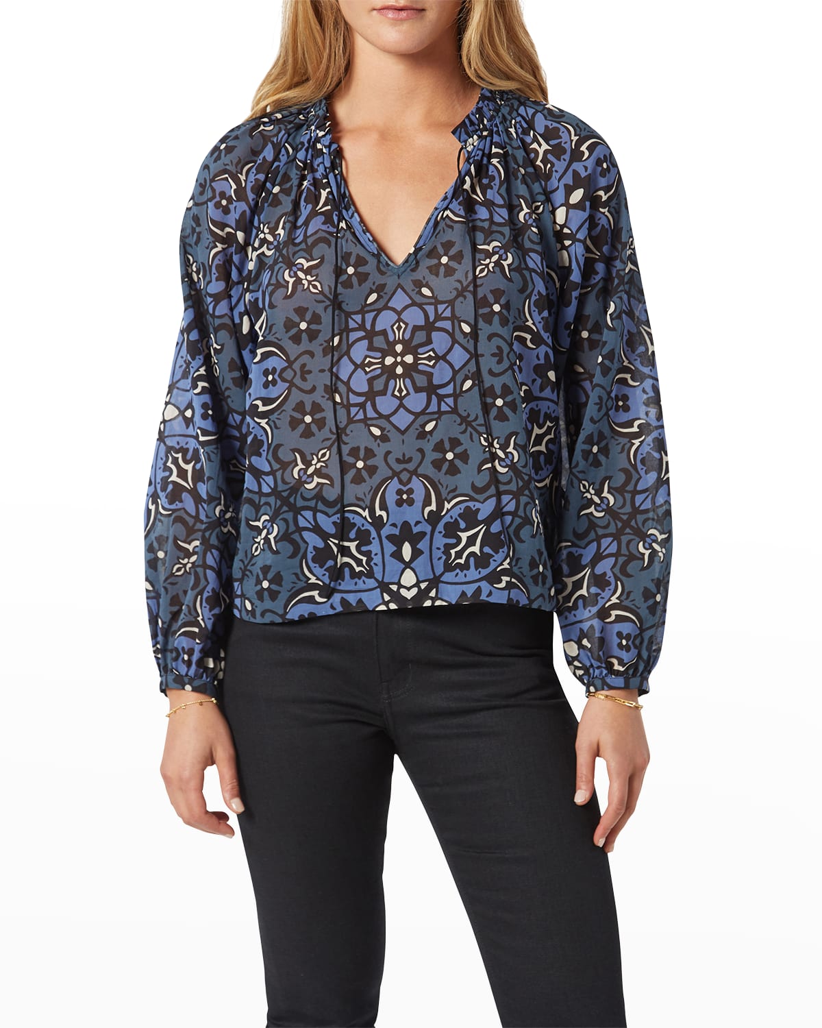 Split Neck Womens Top Neiman Marcus