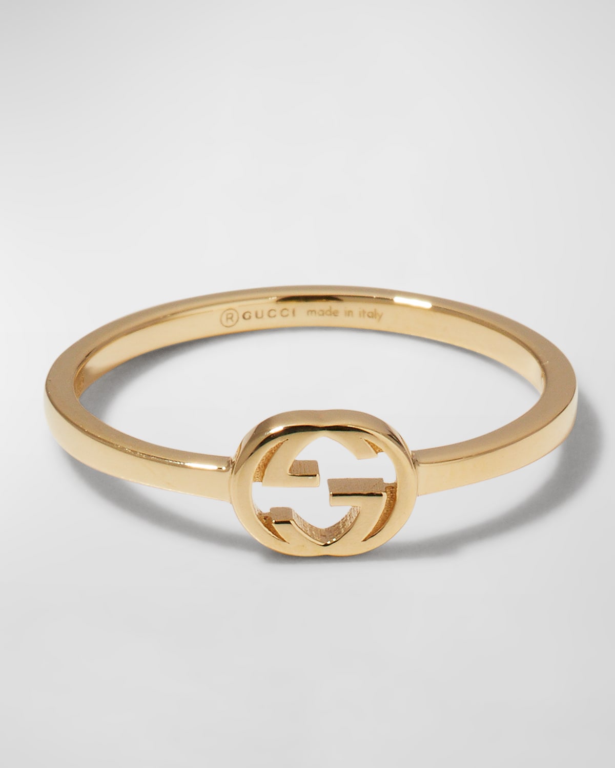 Gucci 18k Yellow Gold 13mm GG Running Ring | Neiman Marcus