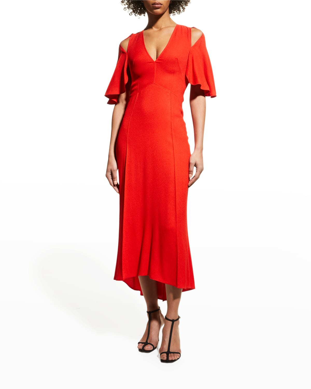 V Neck A Line Dress | Neiman Marcus