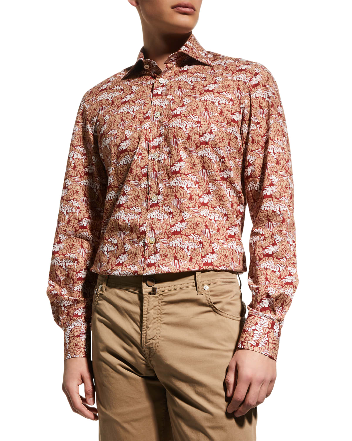 Contrast Collar Shirt | Neiman Marcus