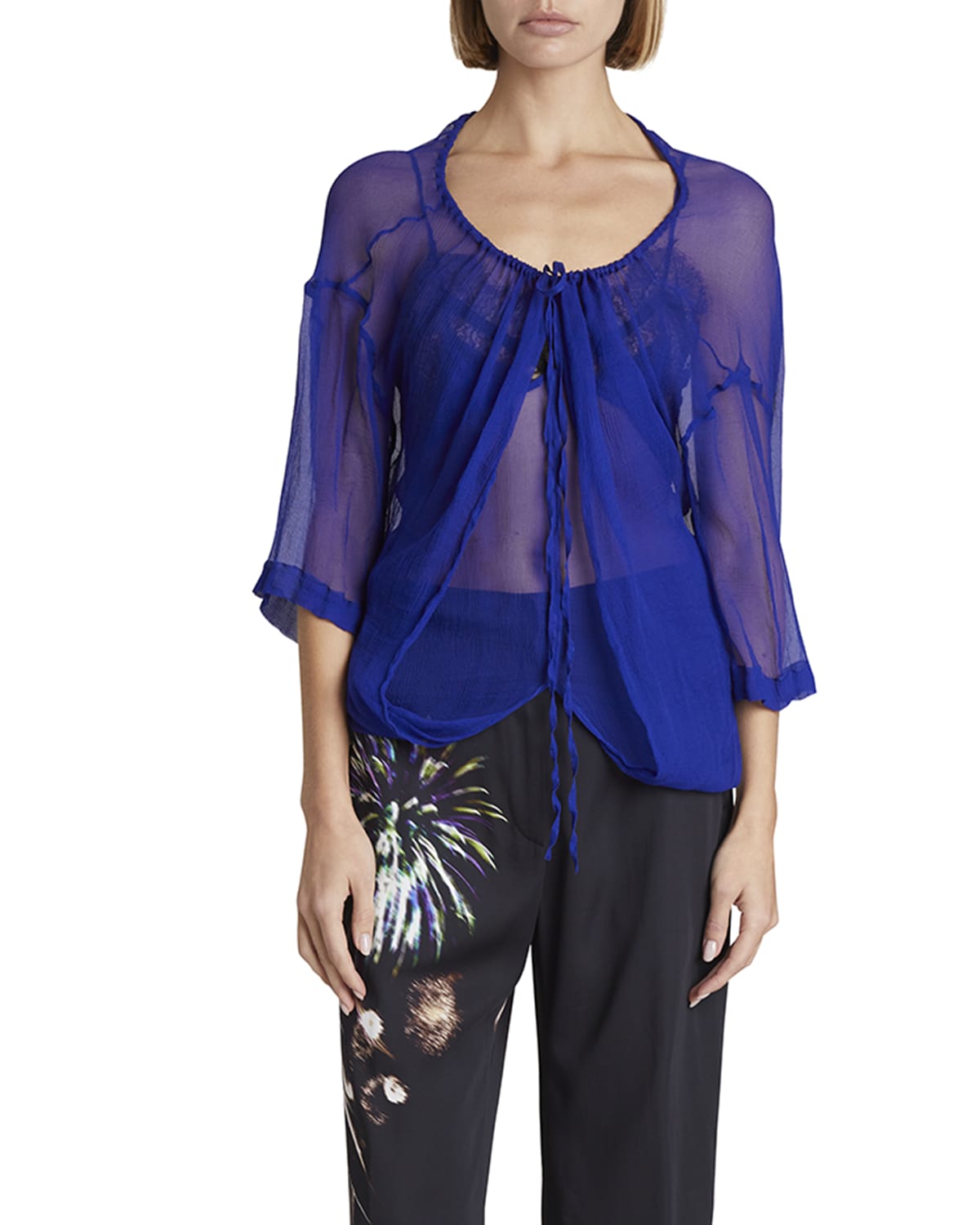 Fitted Lace Top | Neiman Marcus