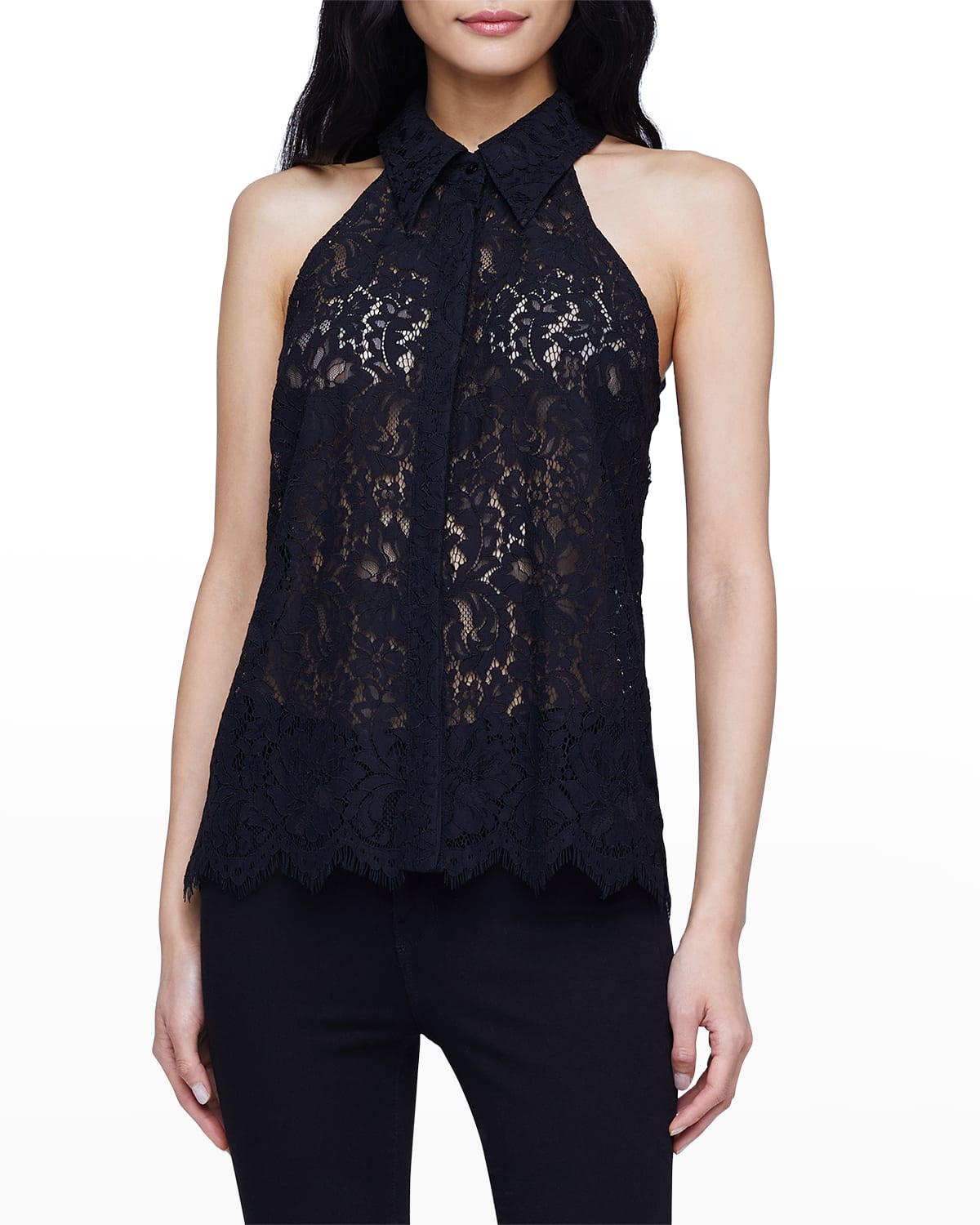 Fitted Lace Top | Neiman Marcus