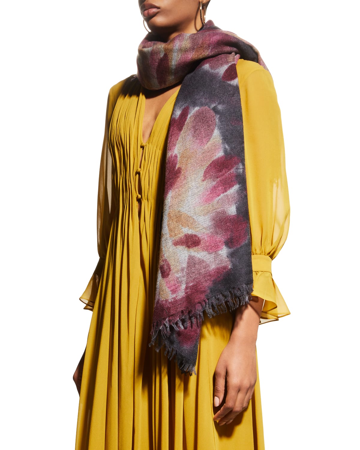 Neiman Marcus 100% Cashmere Scarf Floral Knit New, Spring, Rare nkfmh ...