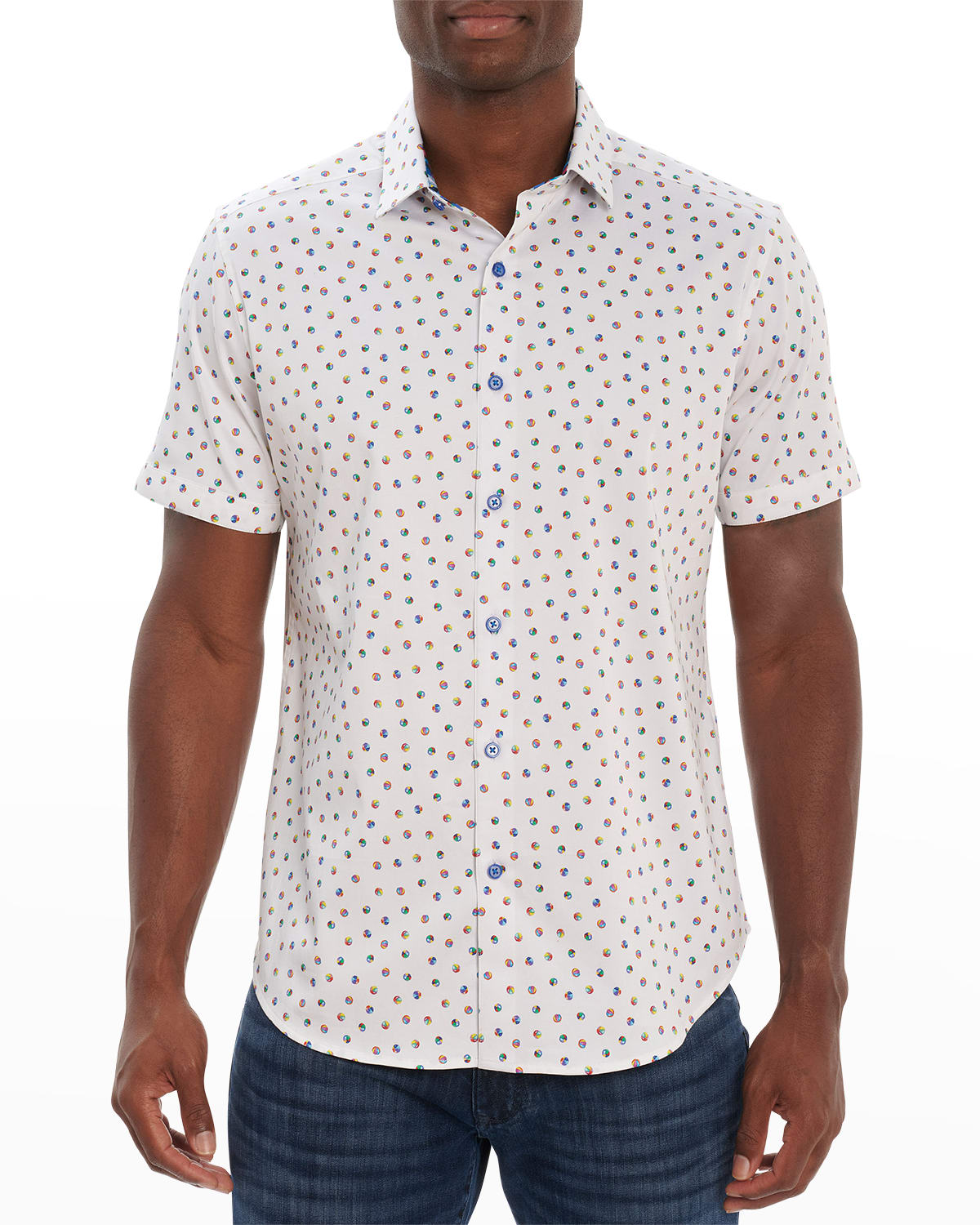 Contrast Collar Shirt | Neiman Marcus