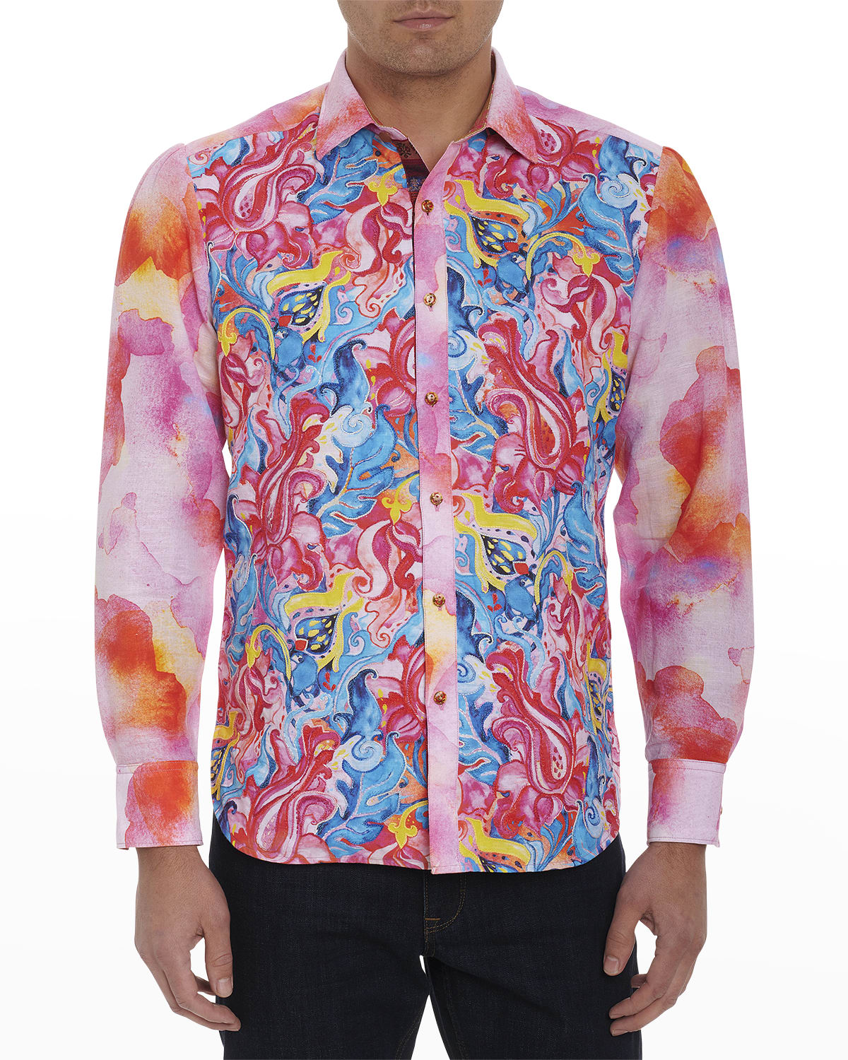 Contrast Collar Shirt | Neiman Marcus