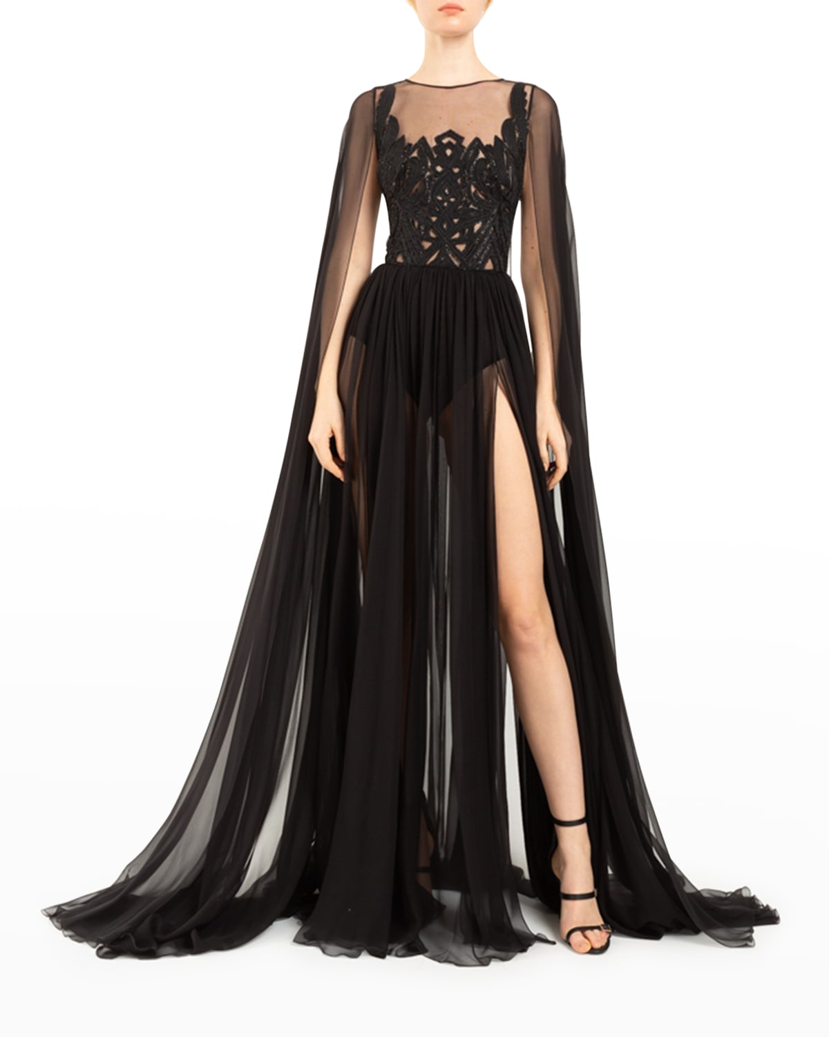 Silk Chiffon Gown | Neiman Marcus