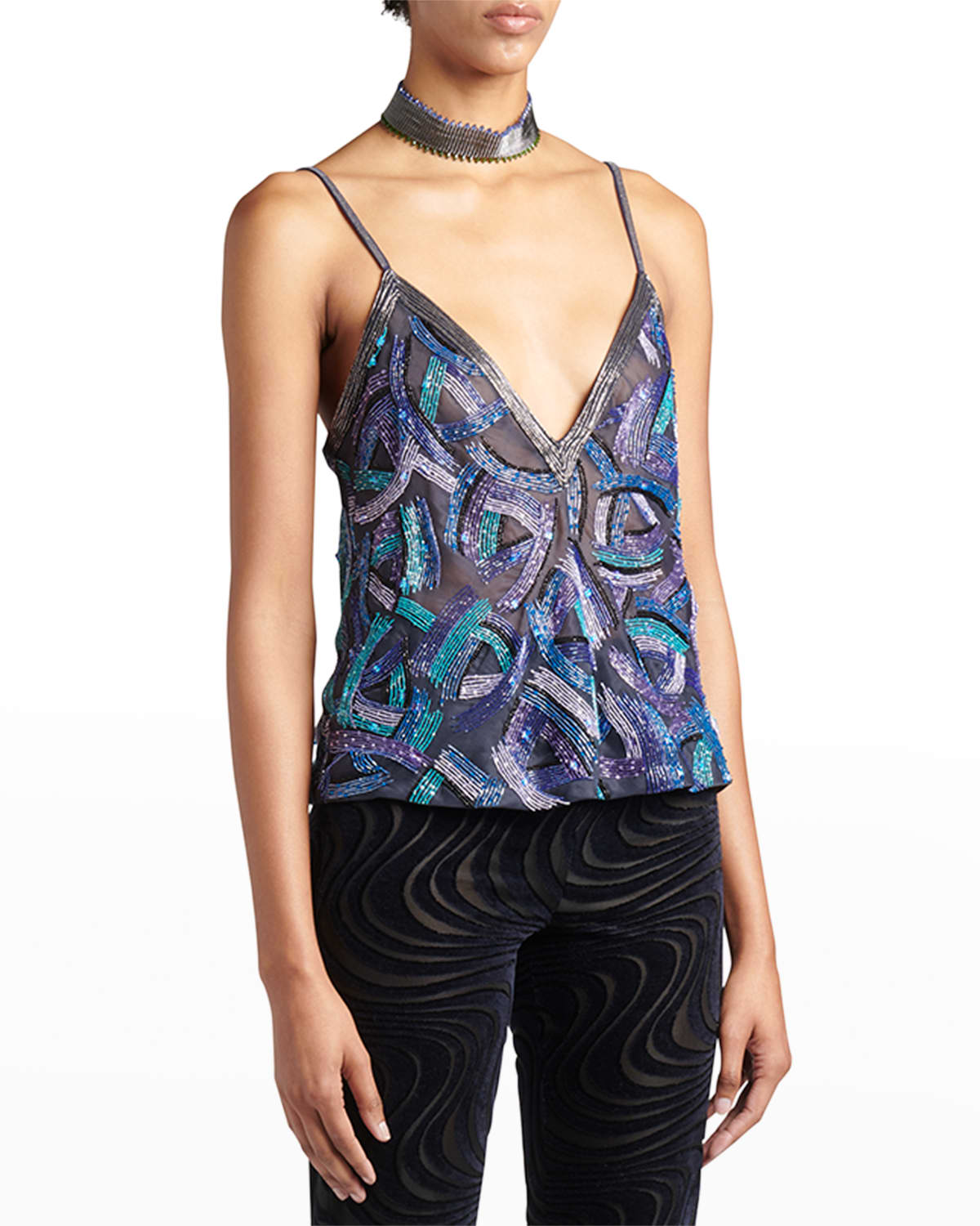 Silk Embroidered Top | Neiman Marcus