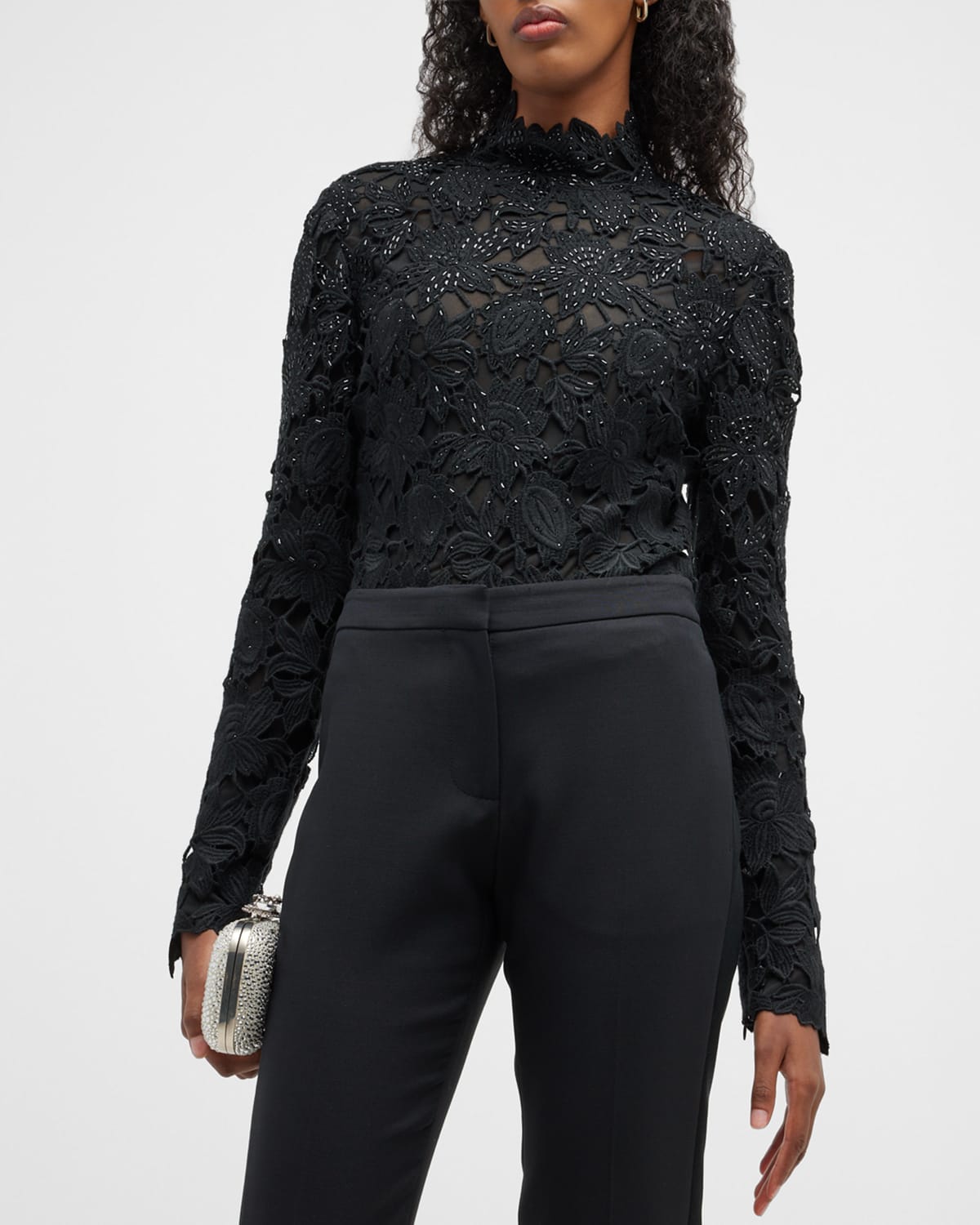 Fitted Lace Top | Neiman Marcus