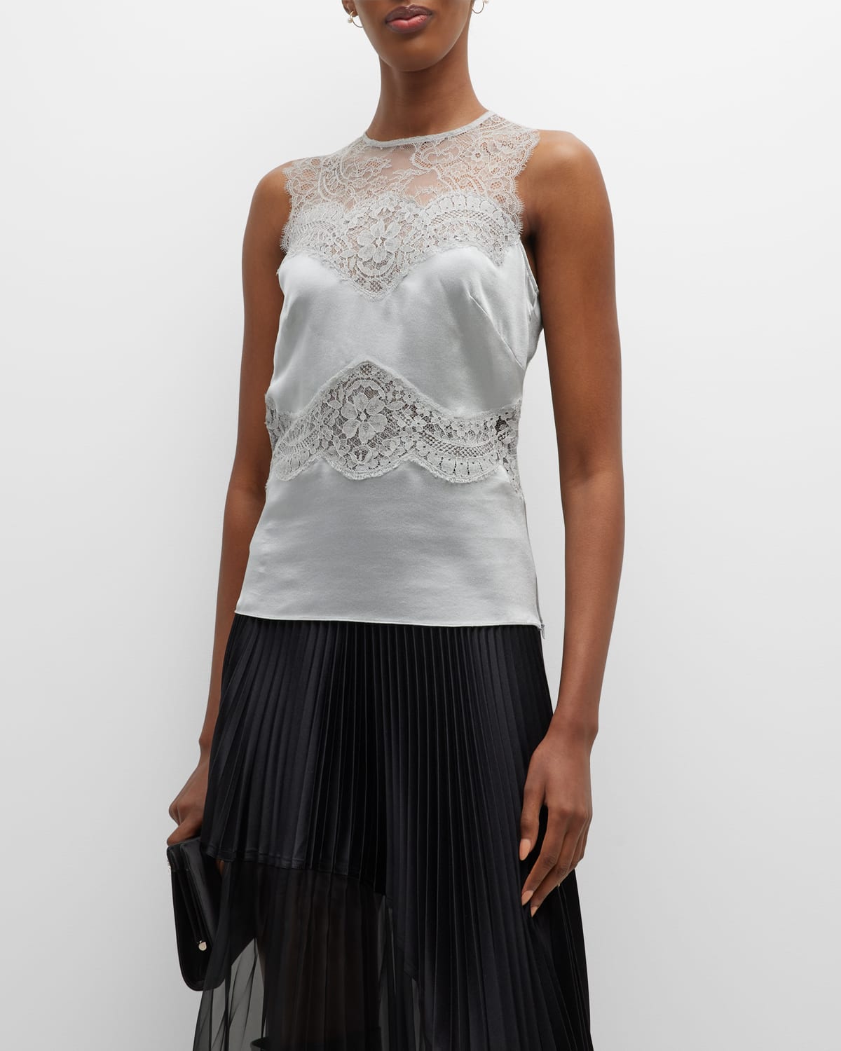 Fitted Lace Top | Neiman Marcus