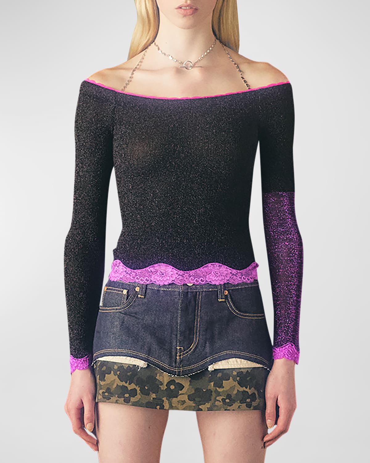 Fitted Lace Top | Neiman Marcus