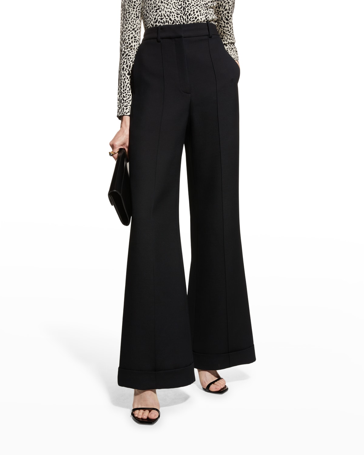 Cuffed Wide Leg Pants Neiman Marcus
