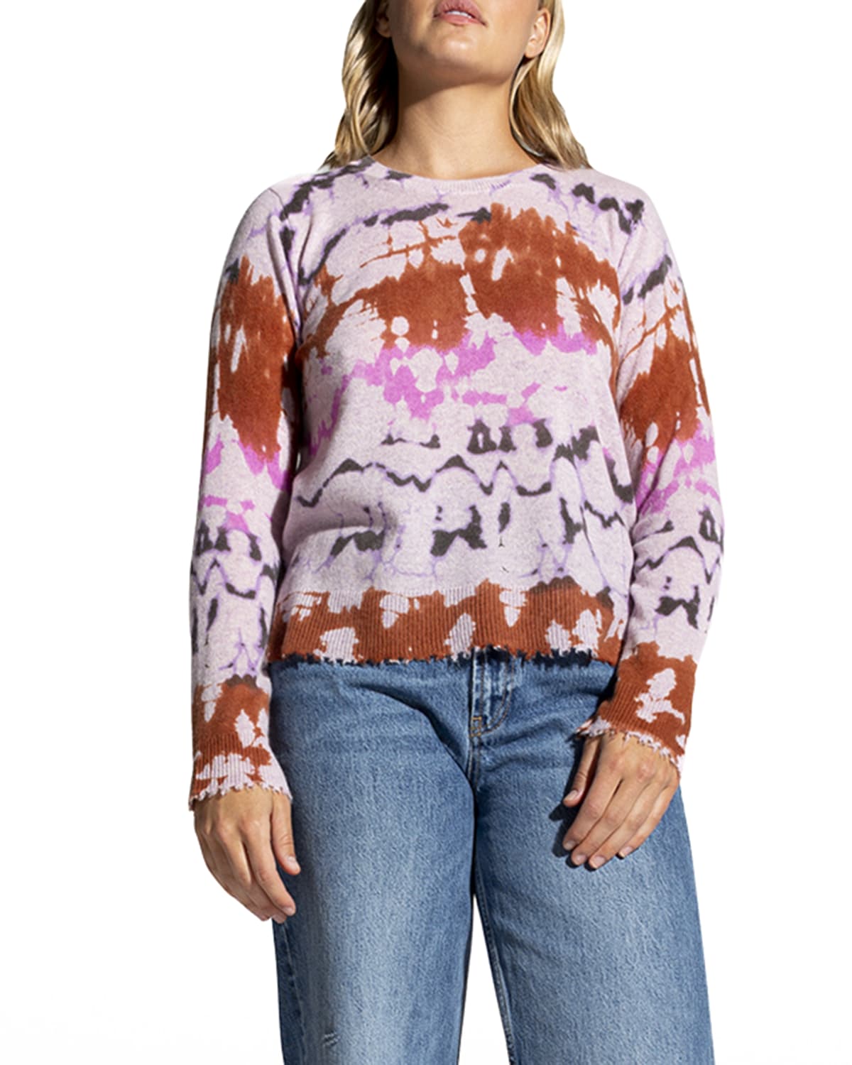 Neiman Marcus 100% Cashmere Heather Purple Crewneck Sweater Medium ...