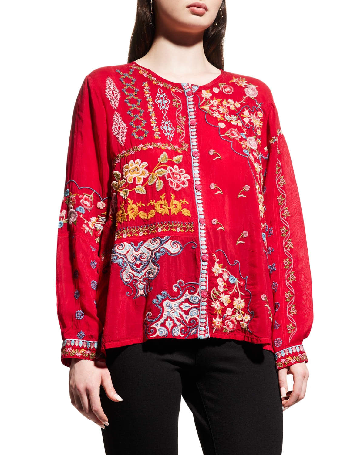 Womens Embroidered Blouse | Neiman Marcus