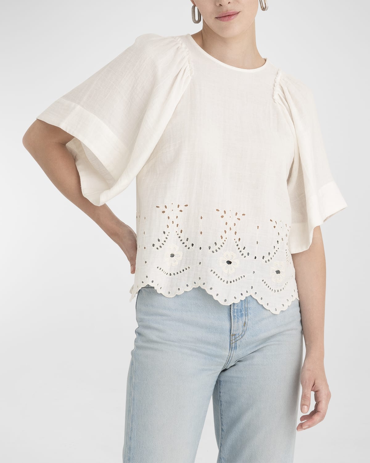 Womens Eyelet Top | Neiman Marcus