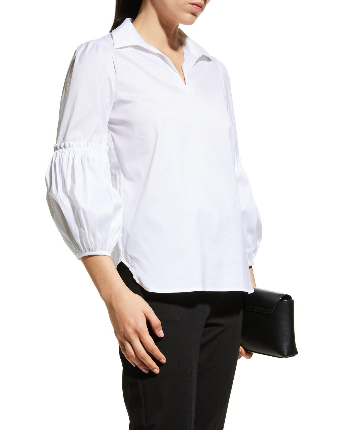 White Long Sleeves Blouse | Neiman Marcus