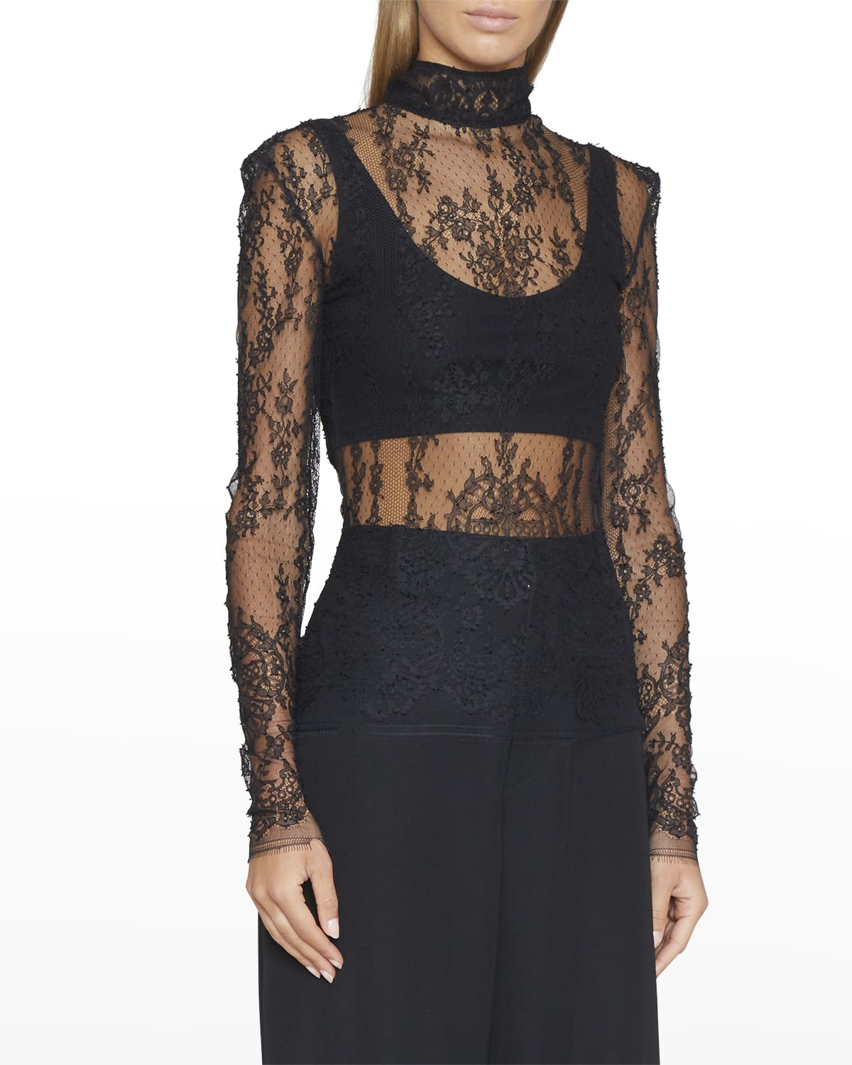 Fitted Lace Top | Neiman Marcus