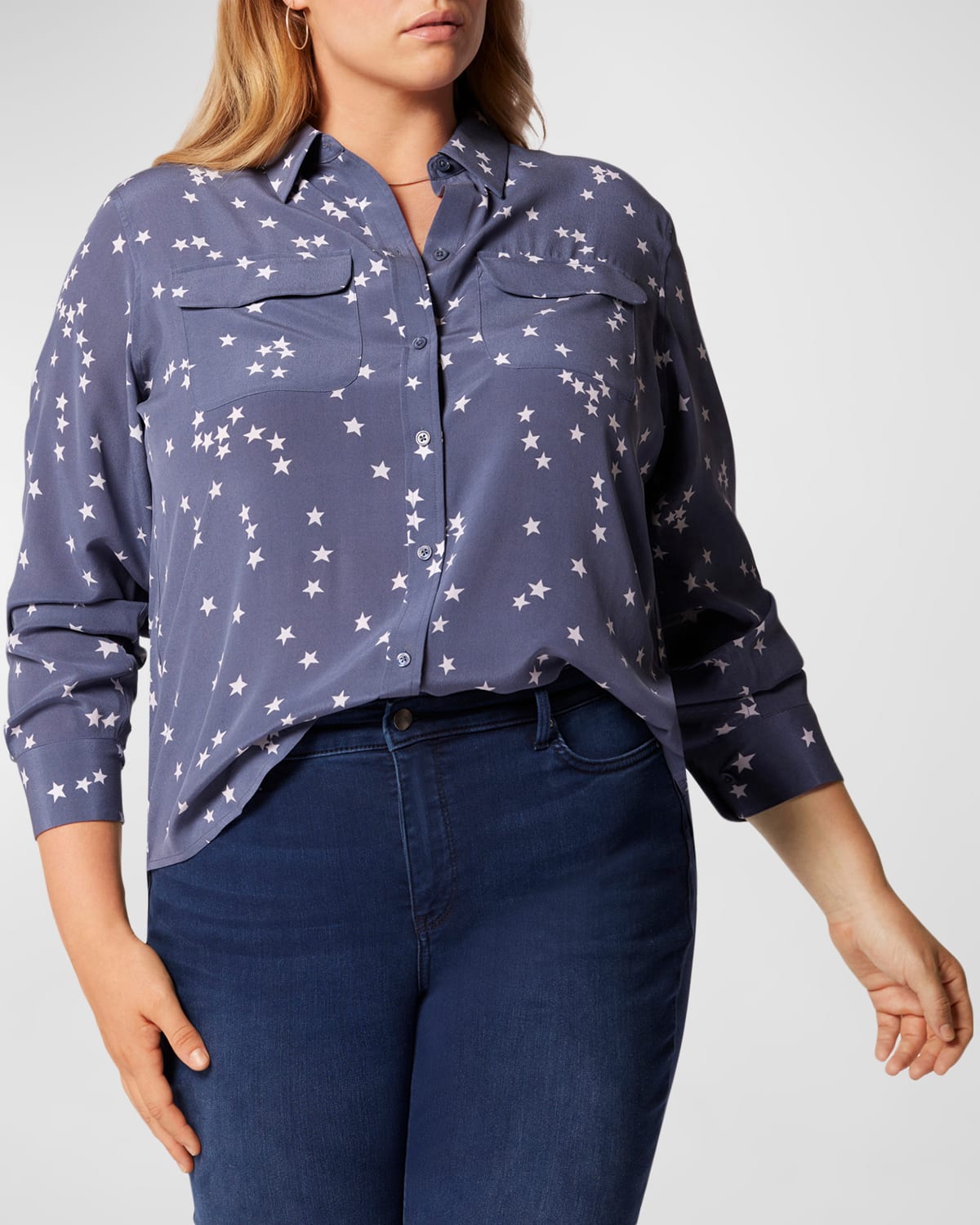 Shirttail Hem Print Shirt | Neiman Marcus