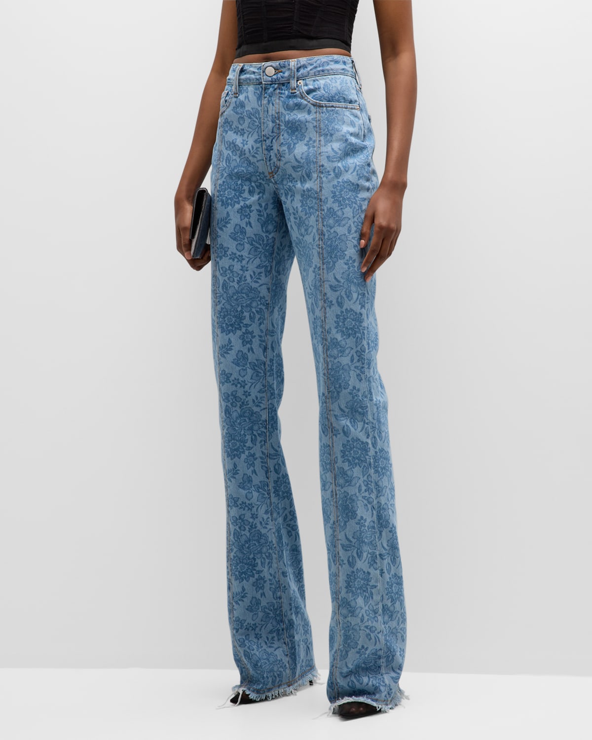 Floral Print Jeans | Neiman Marcus