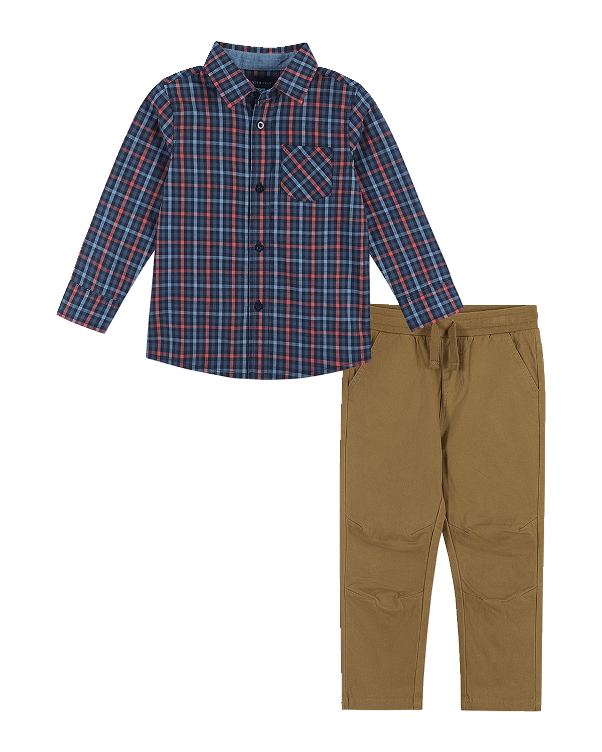 Andy & Evan Boy's Holiday Checkered Button Down W/ Sweater Vest & Bow ...