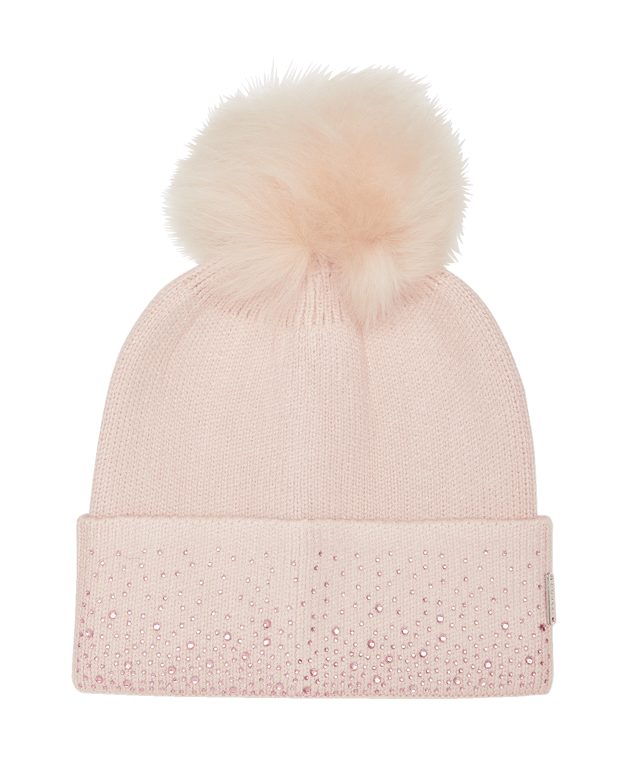 Adrienne Landau Metallic Beanie W/ Faux Fur Pom | Neiman Marcus