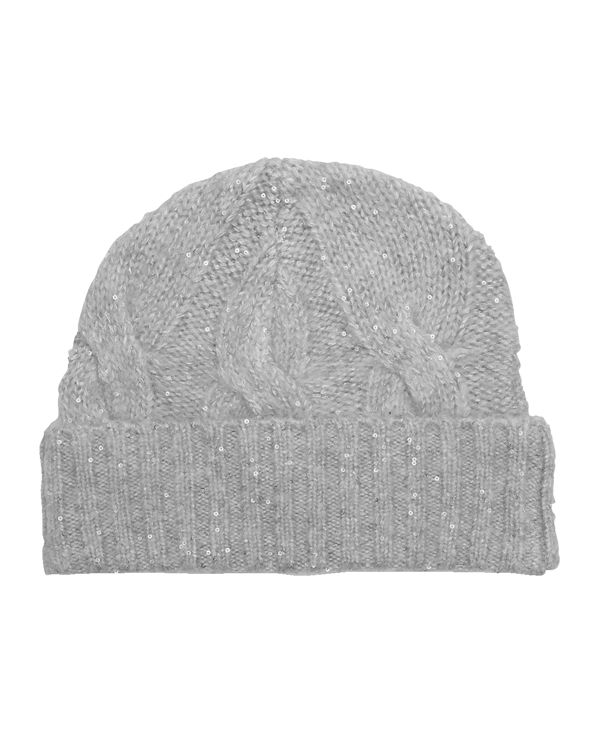 Adrienne Landau Metallic Beanie W/ Faux Fur Pom | Neiman Marcus