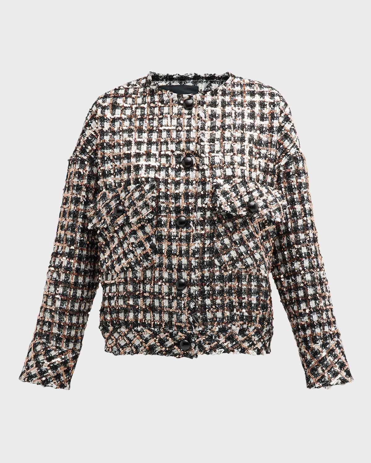 Kobi Halperin Lisa Chain-Trim Fringe Tweed Jacket | Neiman Marcus