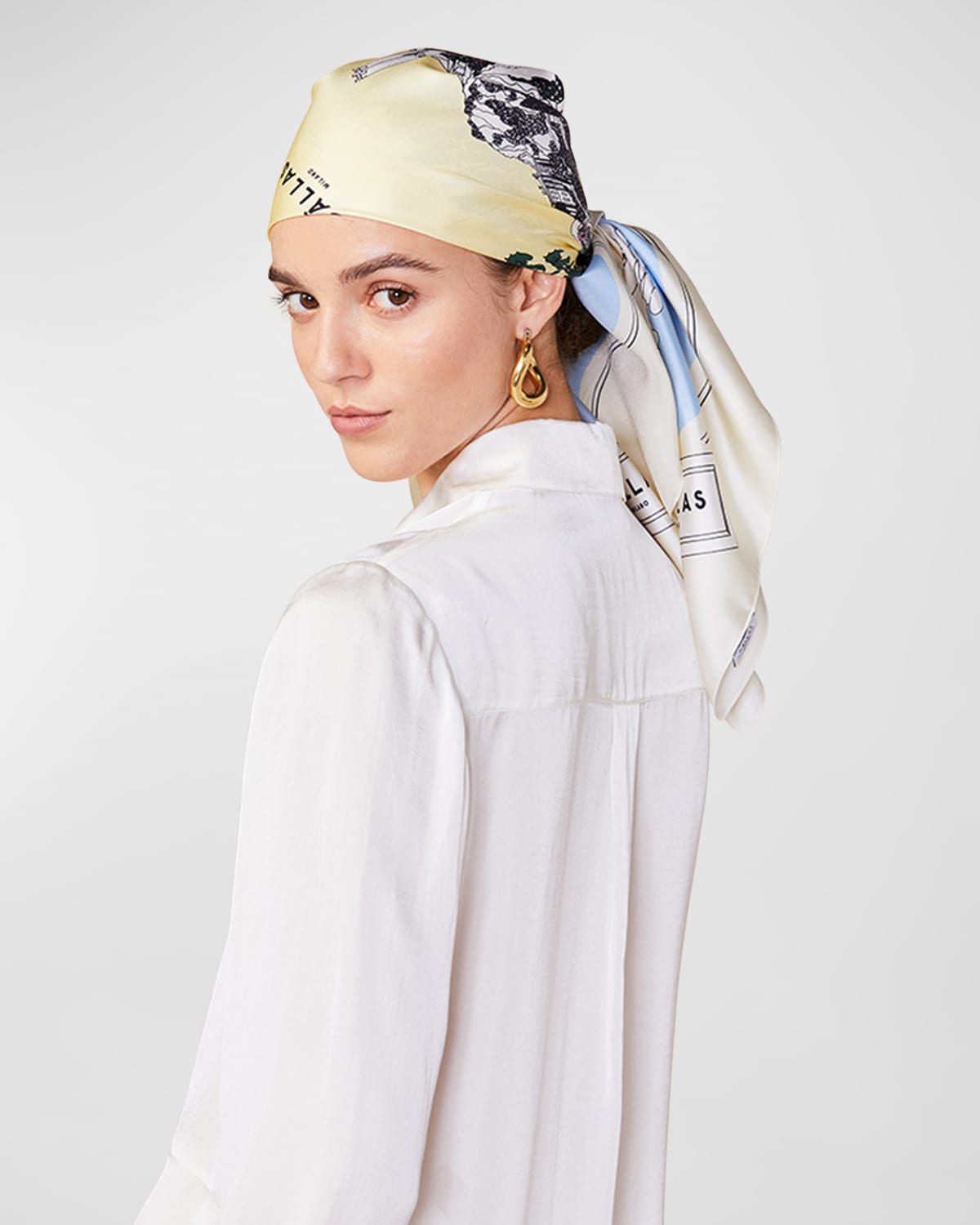 Tory Burch Pearls & Ducks T Monogram Silk Square Scarf | Neiman Marcus