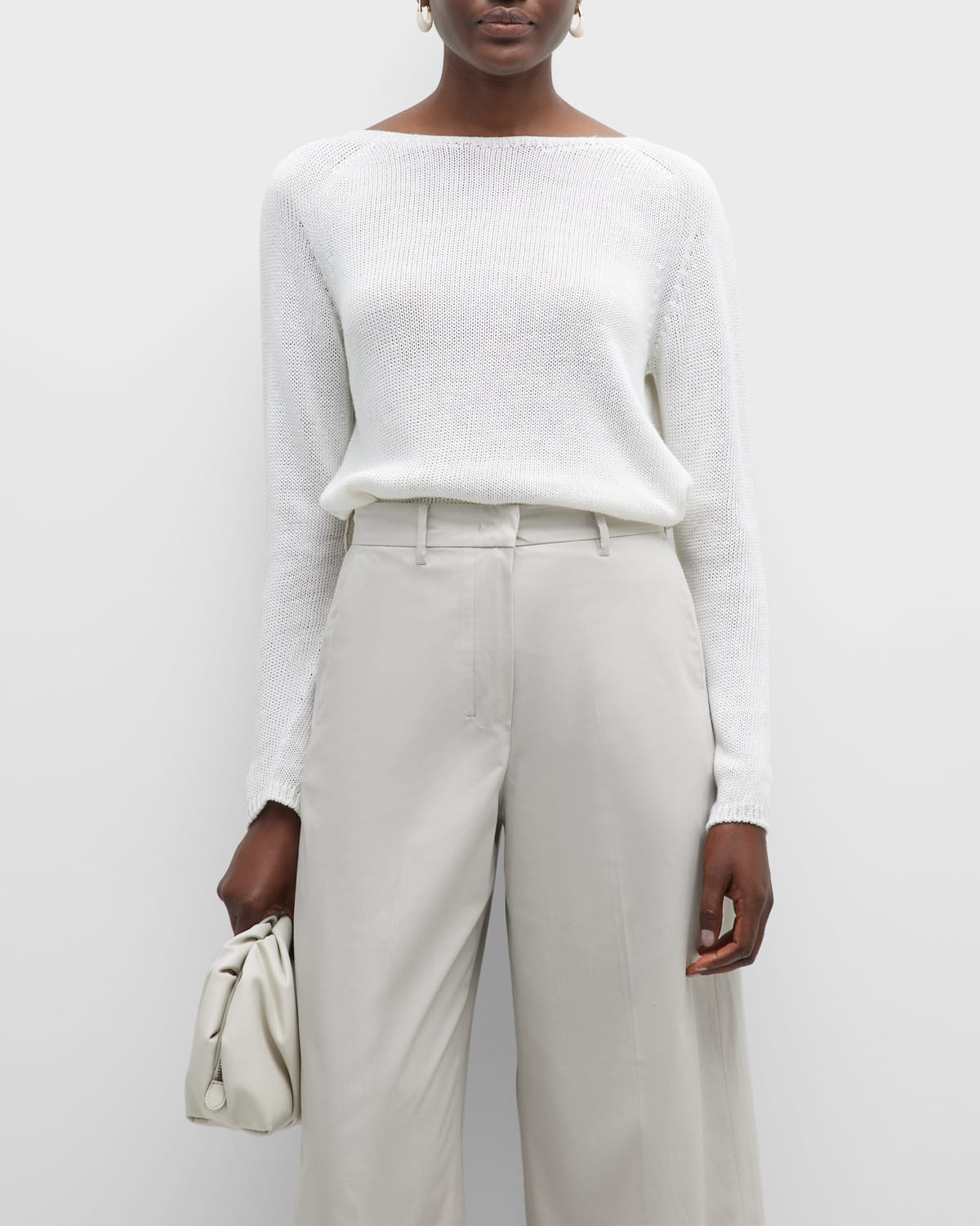 White Boat Neck Top | Neiman Marcus