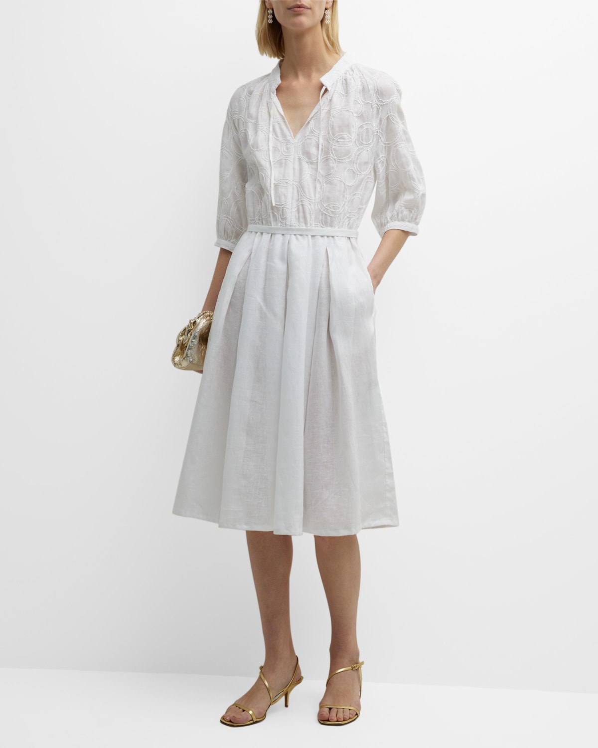 Fitted Linen Dress | Neiman Marcus