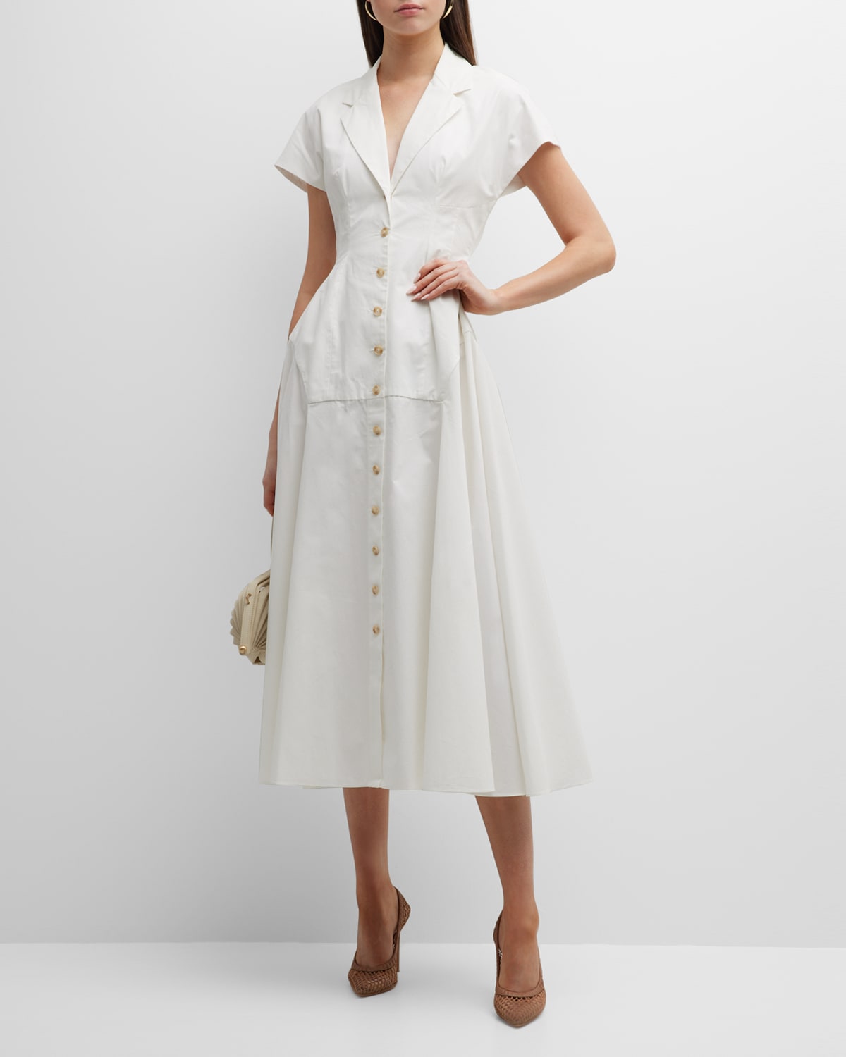 Notched Collar Dress | Neiman Marcus