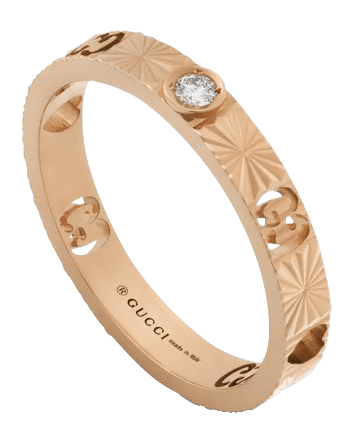 Gucci 18k Yellow Gold 13mm GG Running Ring | Neiman Marcus