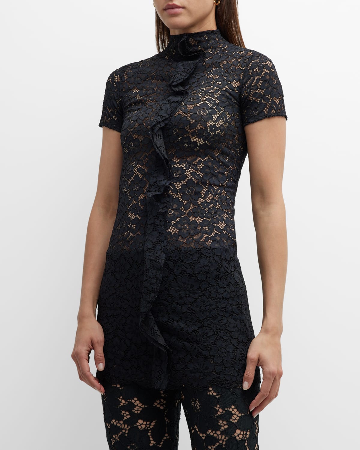 Fitted Lace Top | Neiman Marcus
